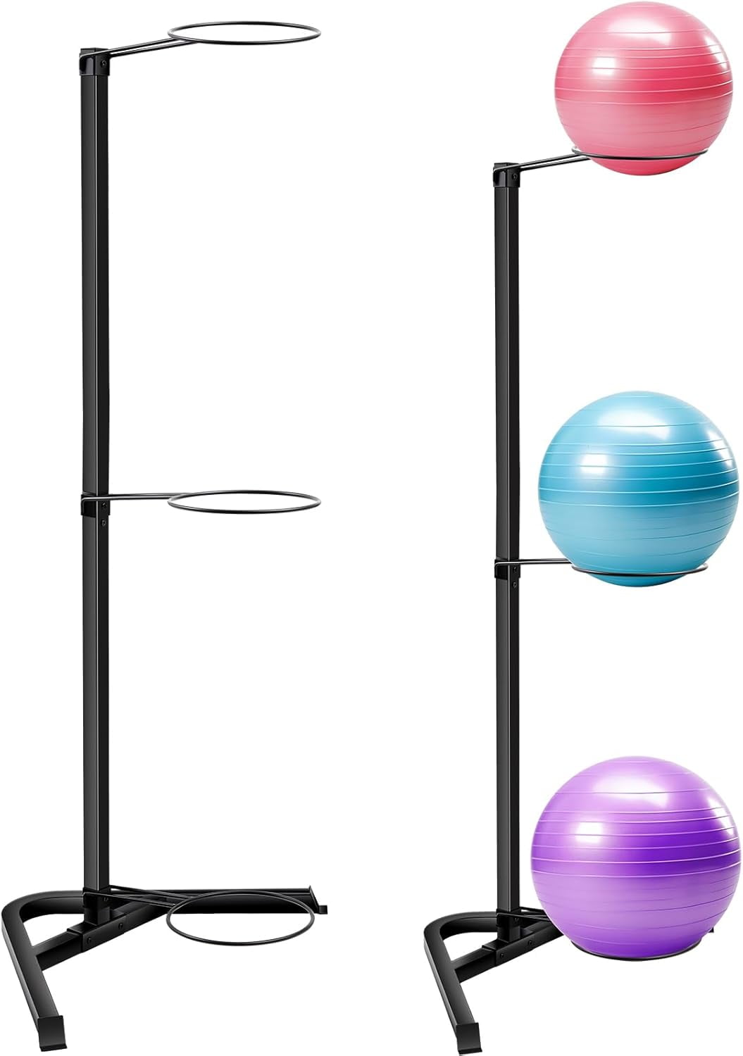 Blulu Yoga Ball Holder Stability Ball Rack Vertical Exercise Ball Stand ...
