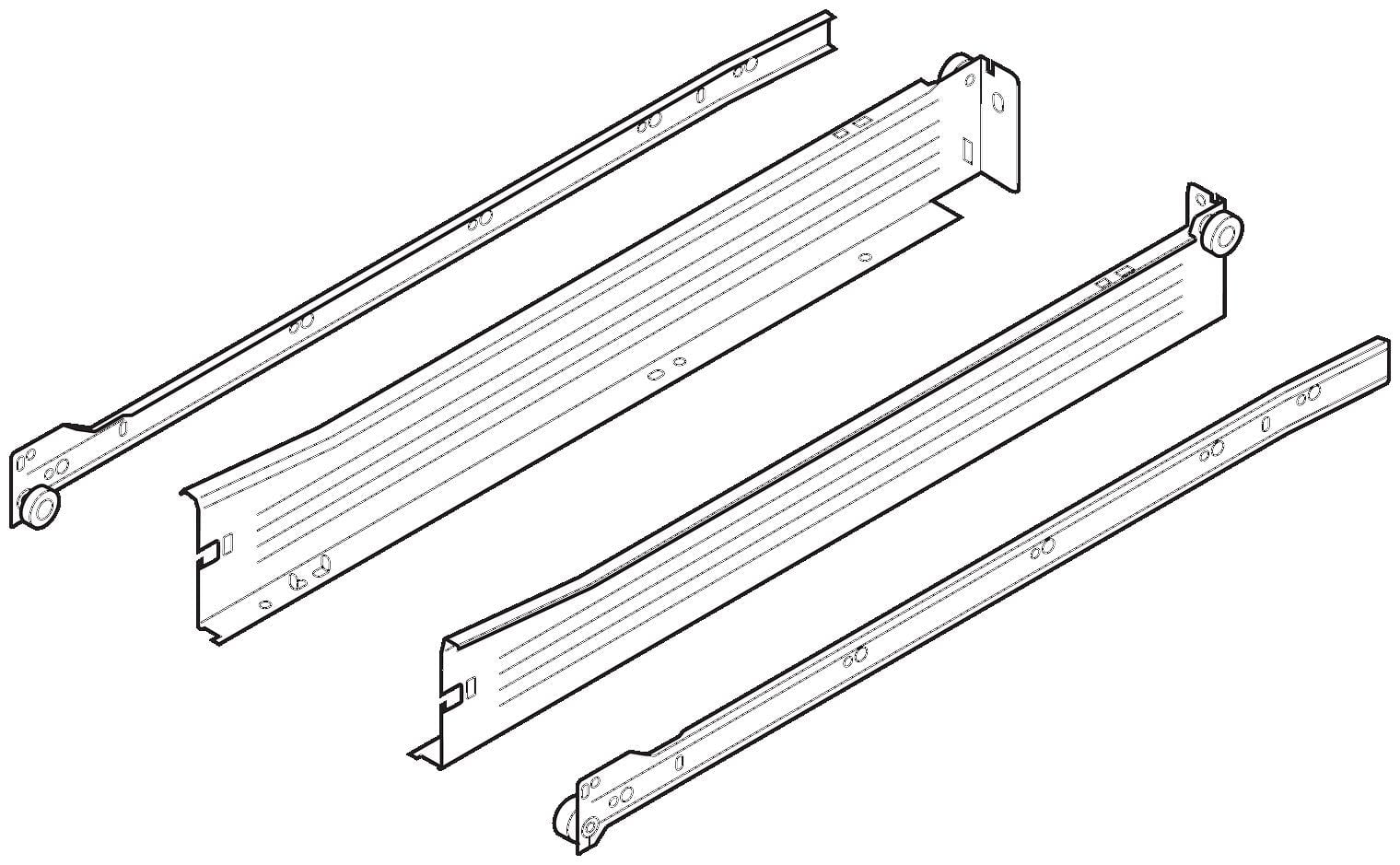 Blum 320N4000c15 Metabox 16" Long X 2-1/8" High Drawer Slide Set ...