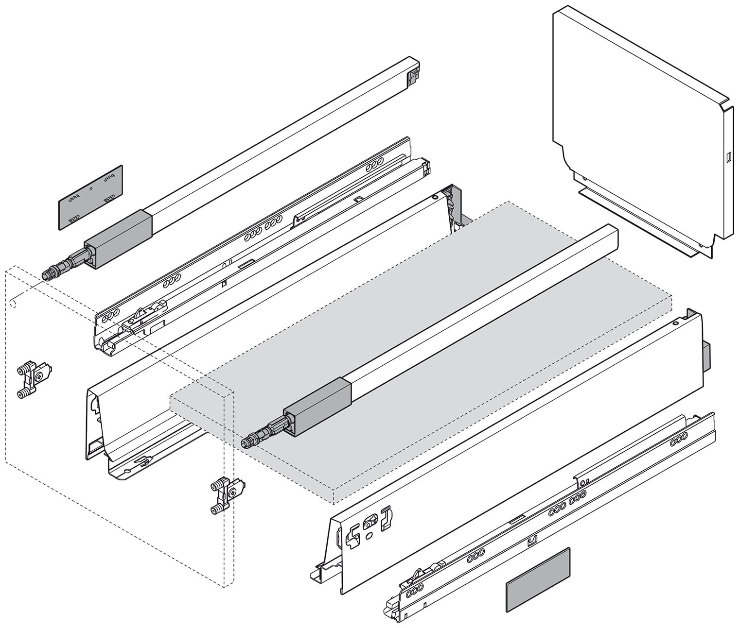 Blum 356M55b7sab Tandembox 12" Adjustable Pull Out Trash Can System ...