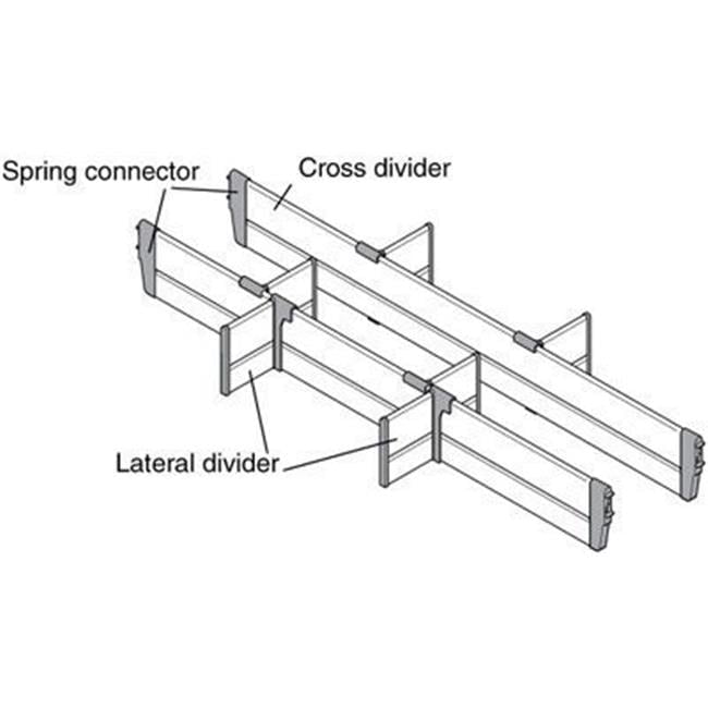 Blum BZ43H100S.01 Lateral Divider Gray for Wood Drawer, Gray - Walmart.com