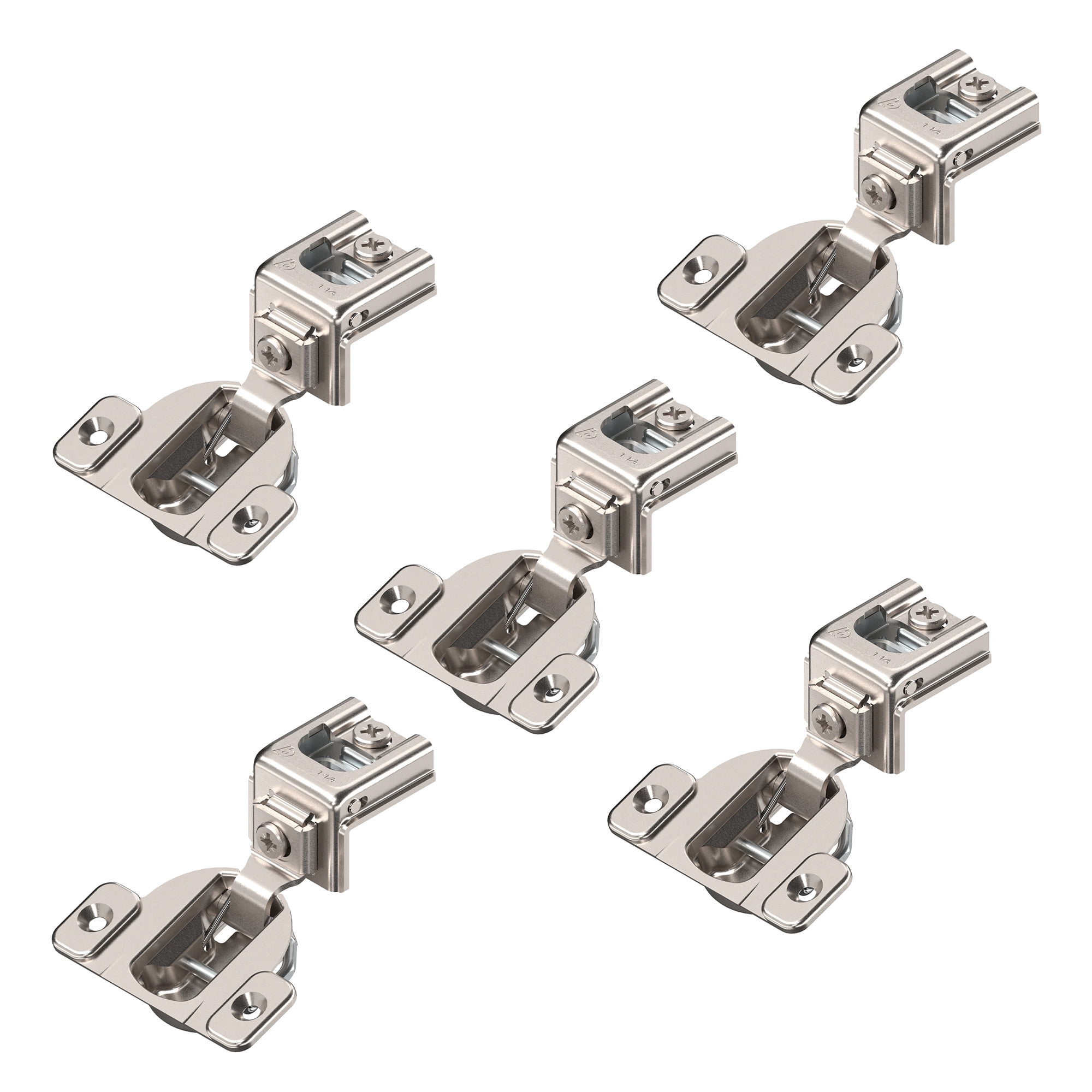 Blum COMPACT hinge (5 Pack), 1-1/4" Overlay, 110° Opening Angle, Steel ...