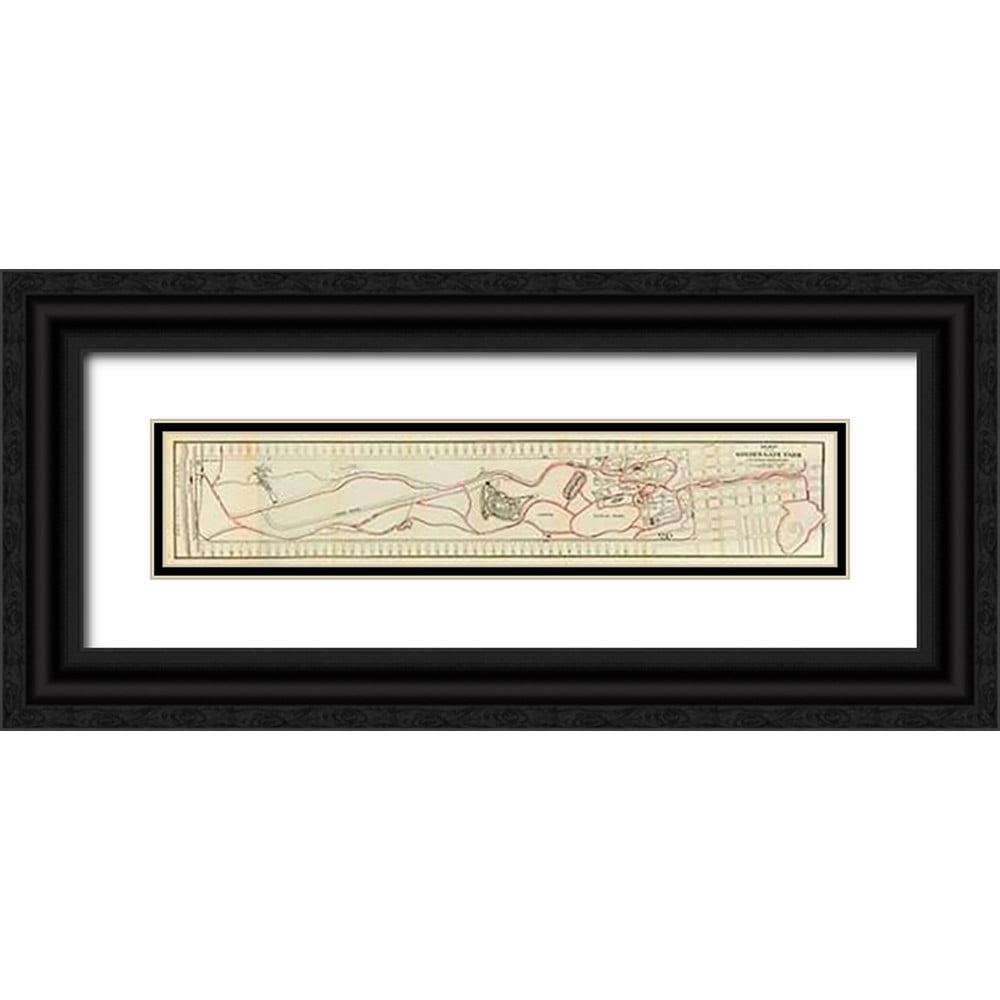 Blum, George W. 14x6 Black Ornate Wood Framed with Double Matting Museum Art Print Titled - Map ...