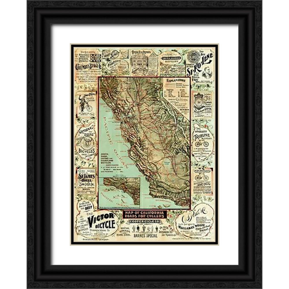 Blum, George W. 19x24 Black Ornate Wood Framed with Double Matting ...