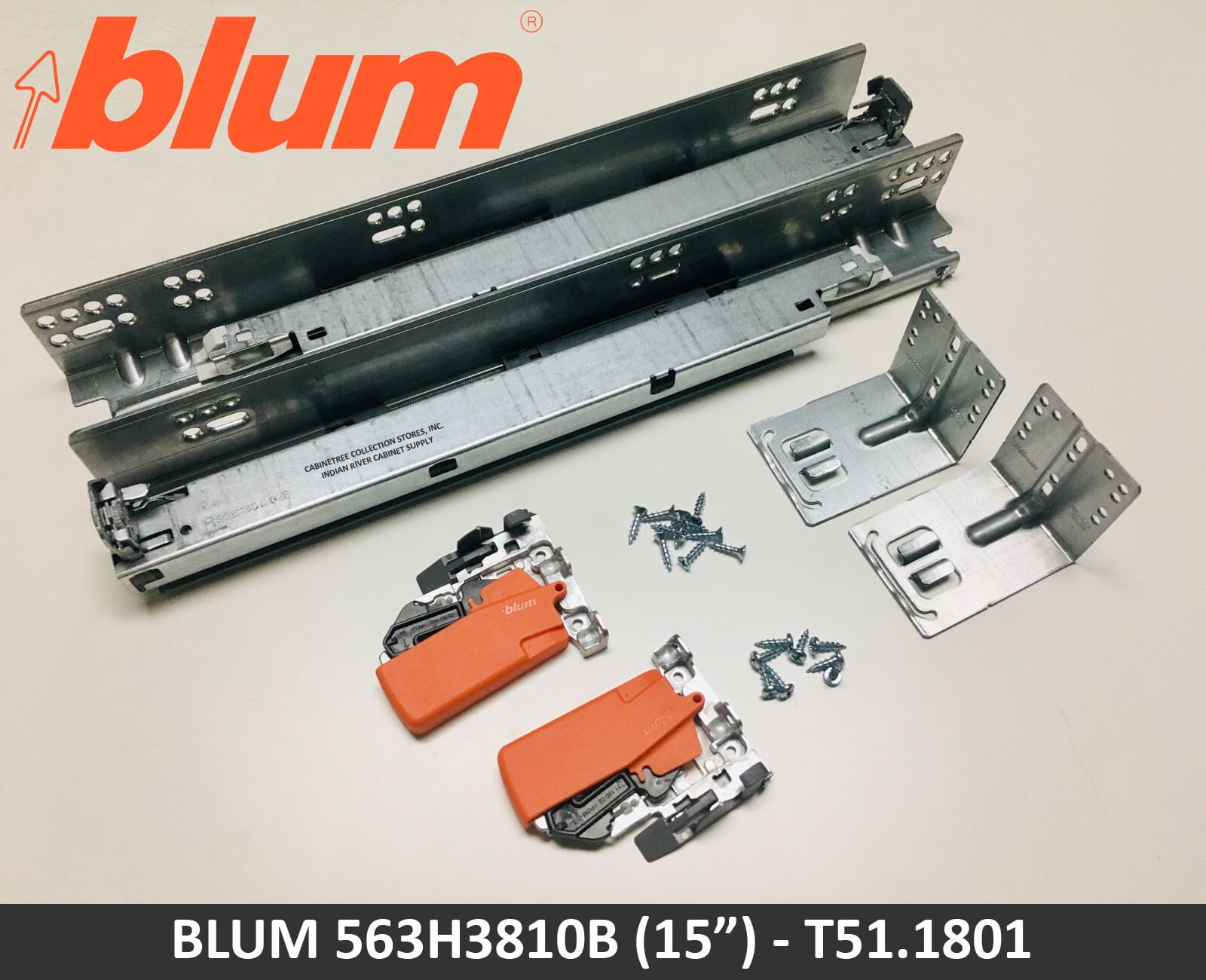 Blum TANDEM plus BLUMOTION 563H Soft Close 15" Drawer Slide Kit ...