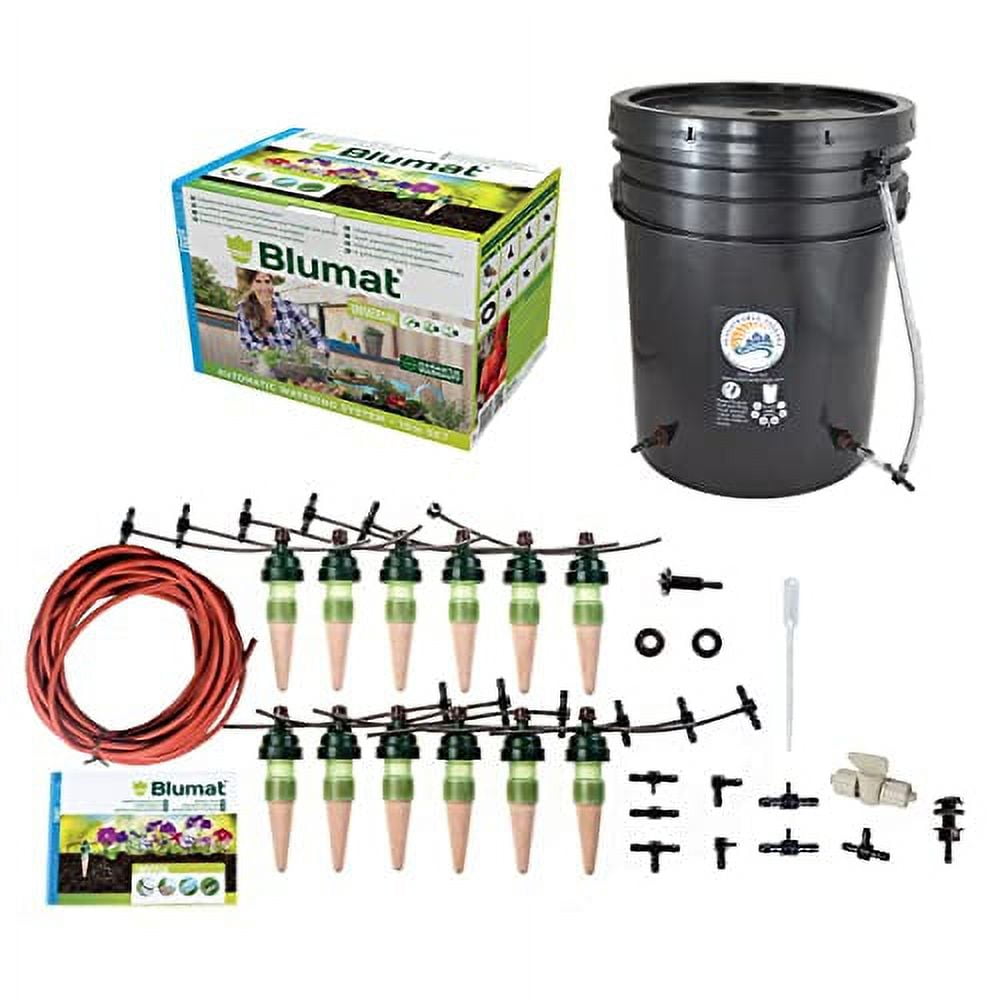 Blumat Drip System - 12 Pack Medium Deluxe Kit with Reservoir - Smart ...