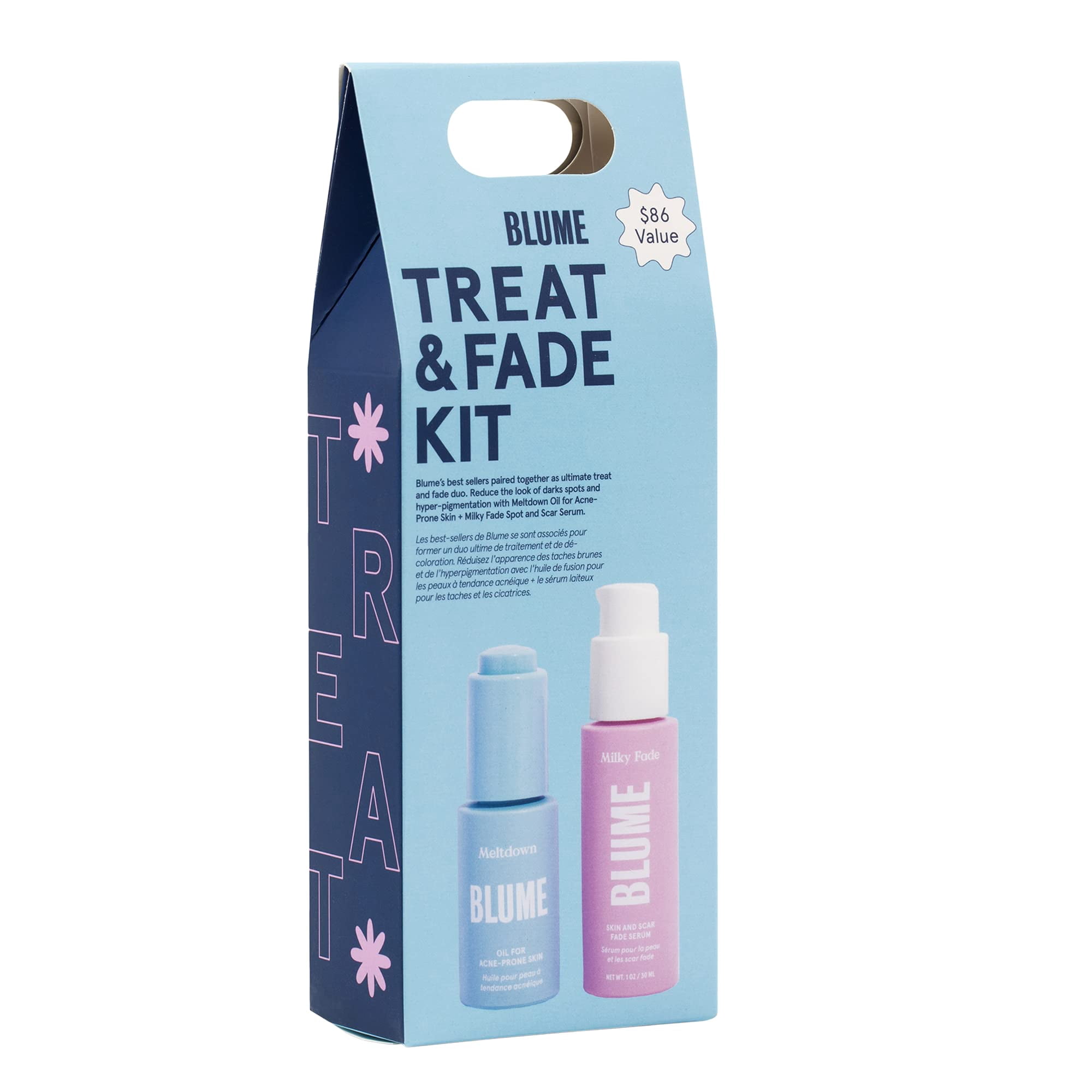 Blume Treat & Fade Acne Skin Care Set - 2-Step Acne Scar Treatment ...
