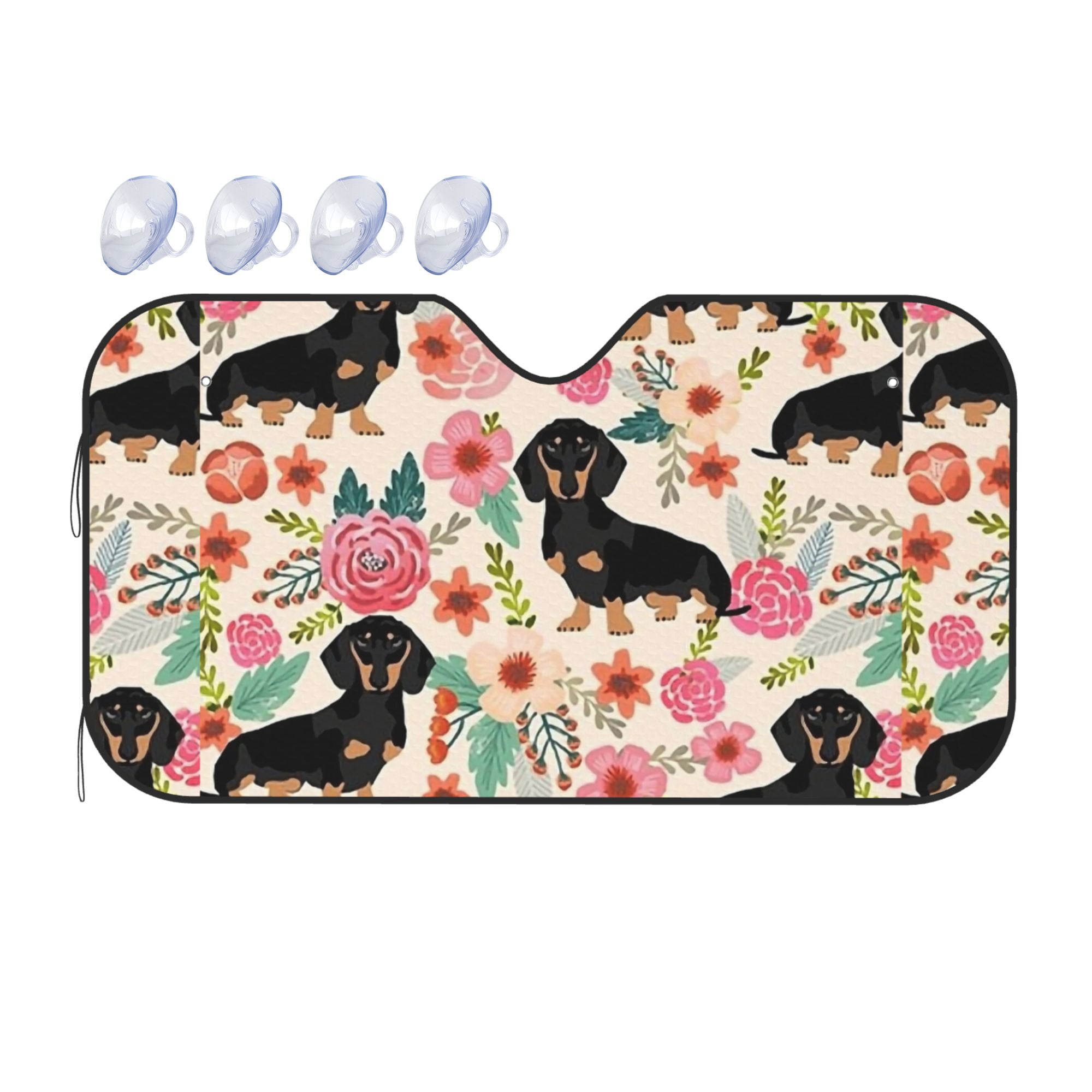 Blumen Dackel Hund 1-Piece Car Front Window Sunshade-Foldable for Most ...