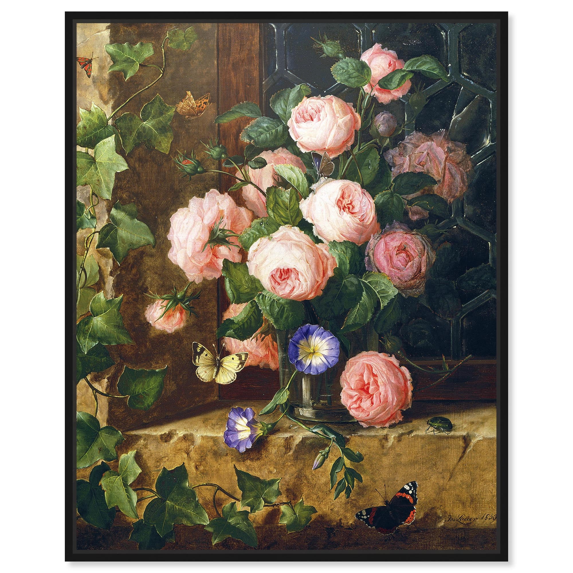 Blumenstillleben by Josef Lauer Canvas Vintage Floral Wall Art by Art ...