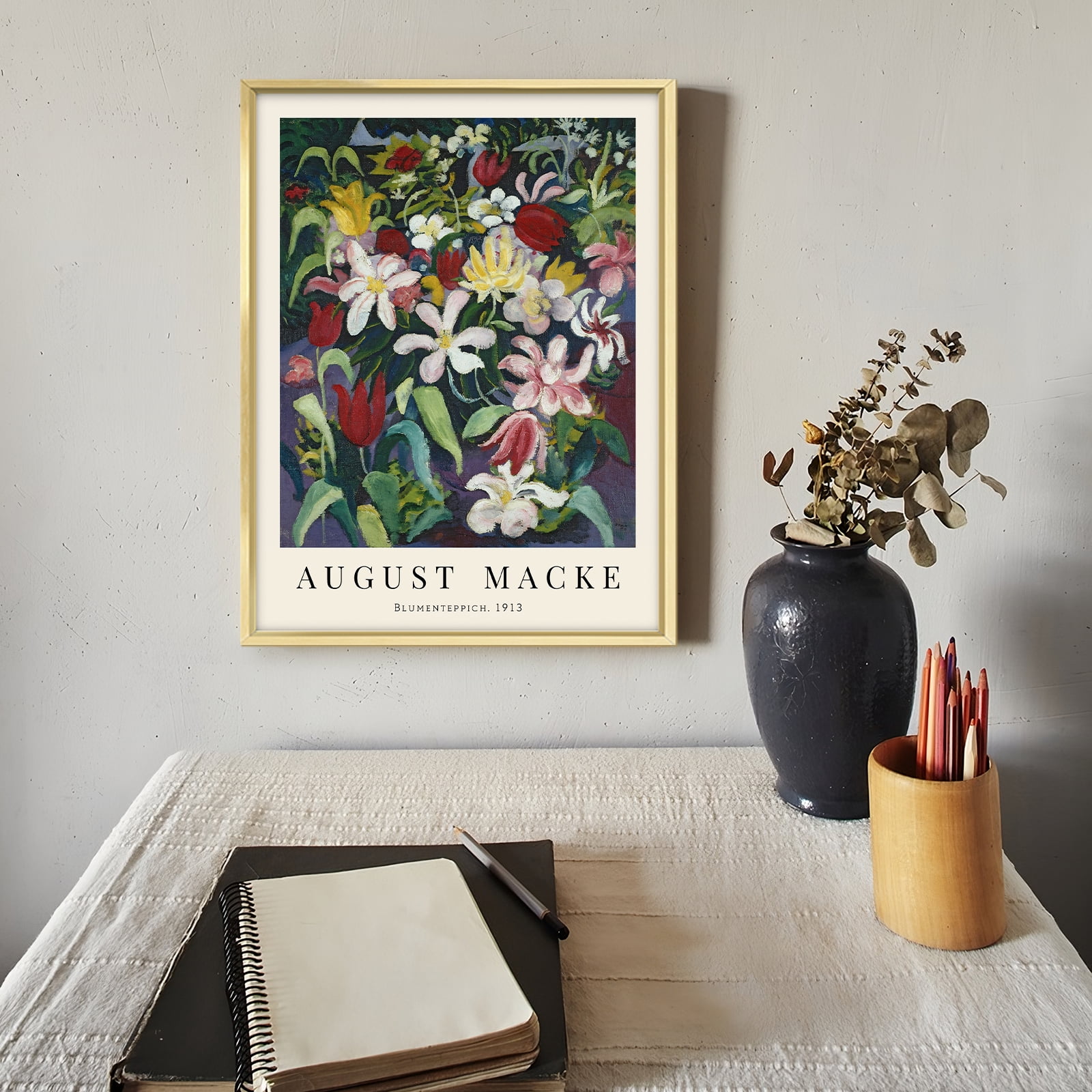 Blumenteppich by August Macke 1913, Framed Wall Art, Canvas Prints ...