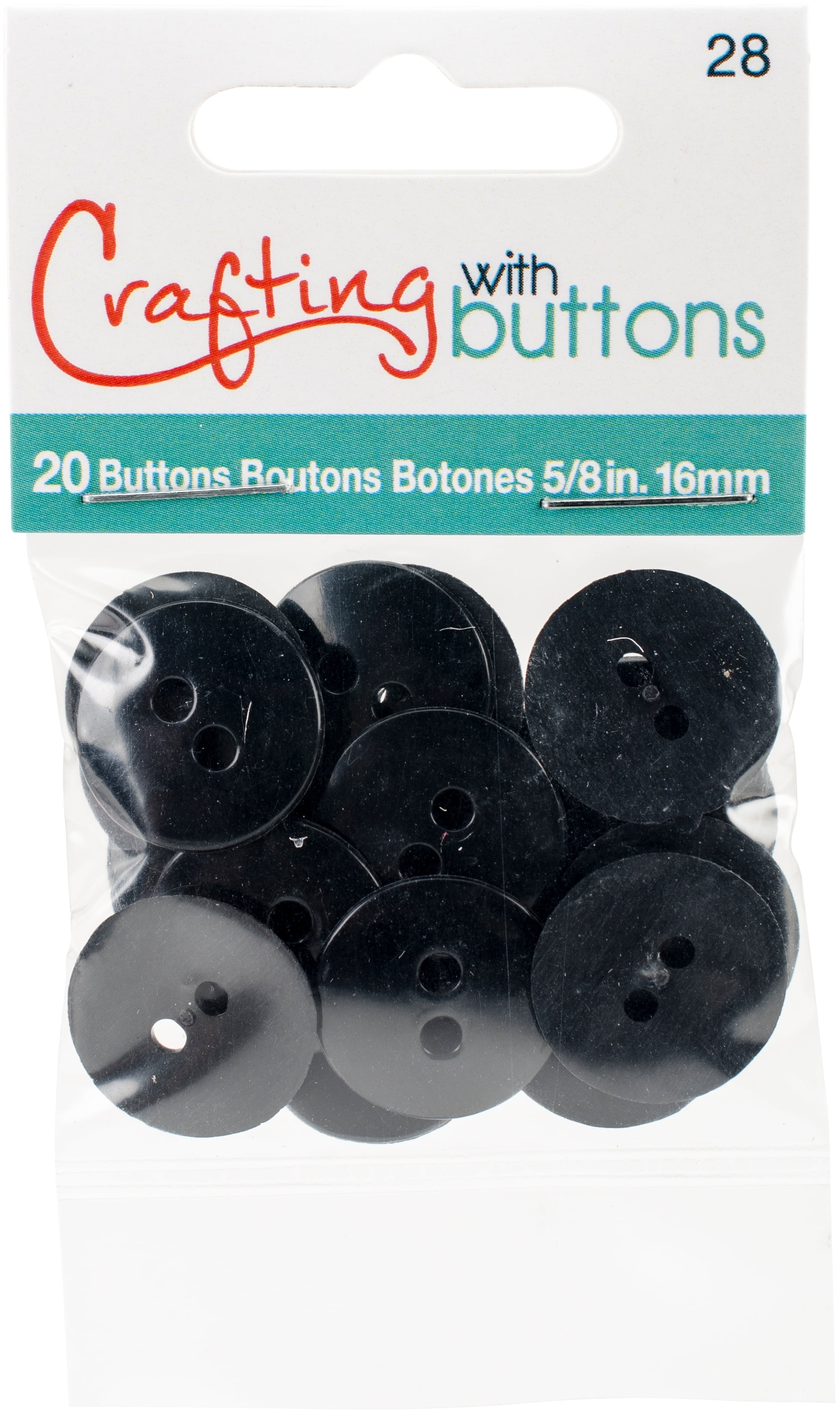 Blumenthal Small Color Buttons 20/Pkg-Black 5/8" - Walmart.com