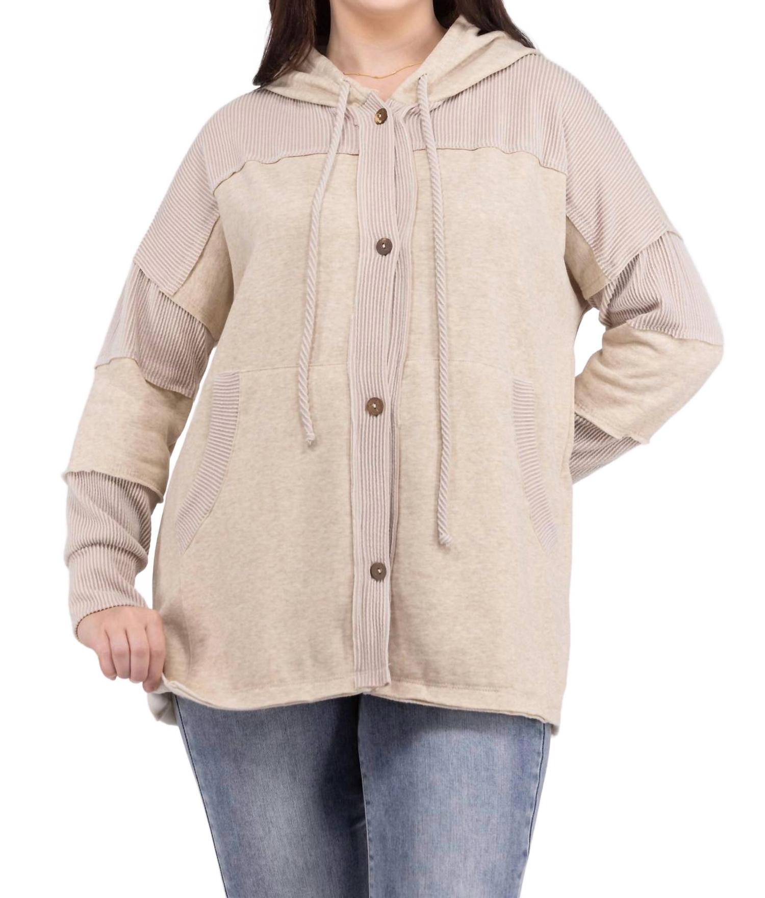 Blumin Mixed Feelings Oversized Hooded Shacket - Walmart.com