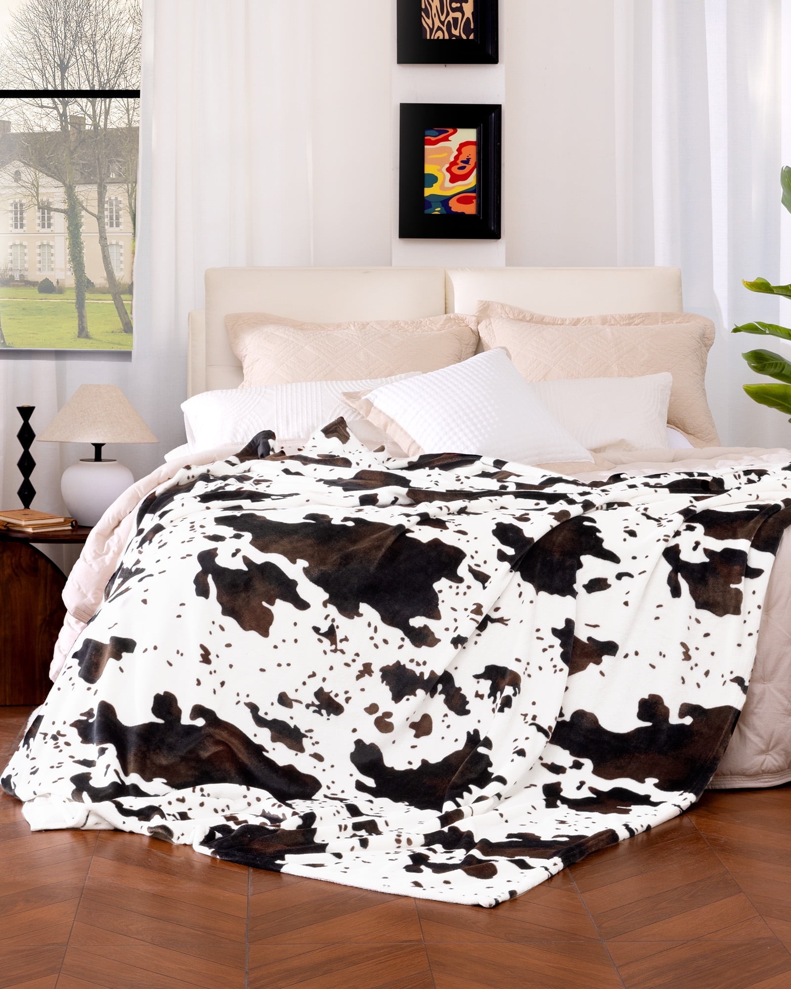 Blunique Cow Print Blankets and Throws Soft Cozy Fleece Throw Blanket ...