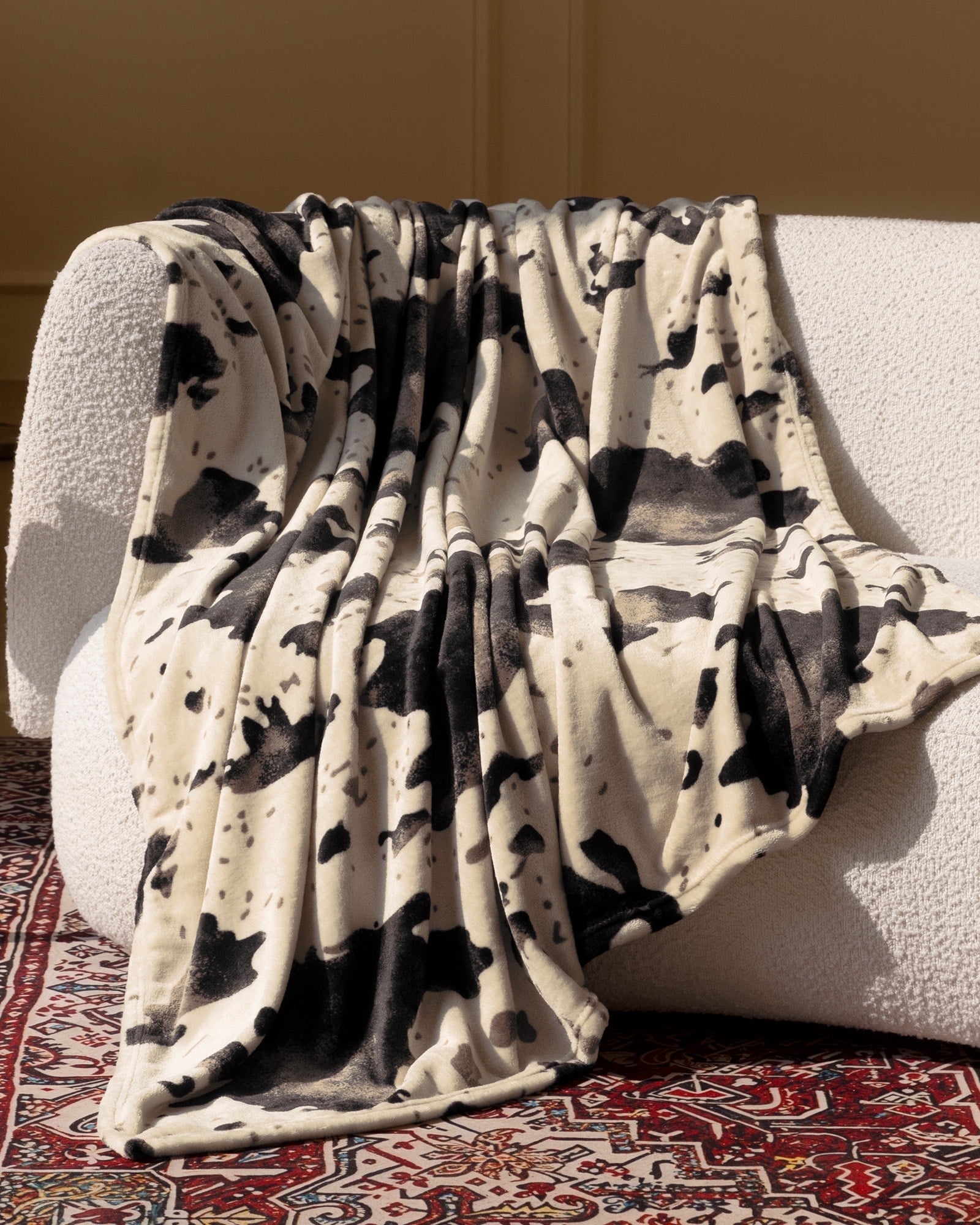 Blunique Cow Print Blankets and Throws Soft Cozy Fleece Throw Blanket ...