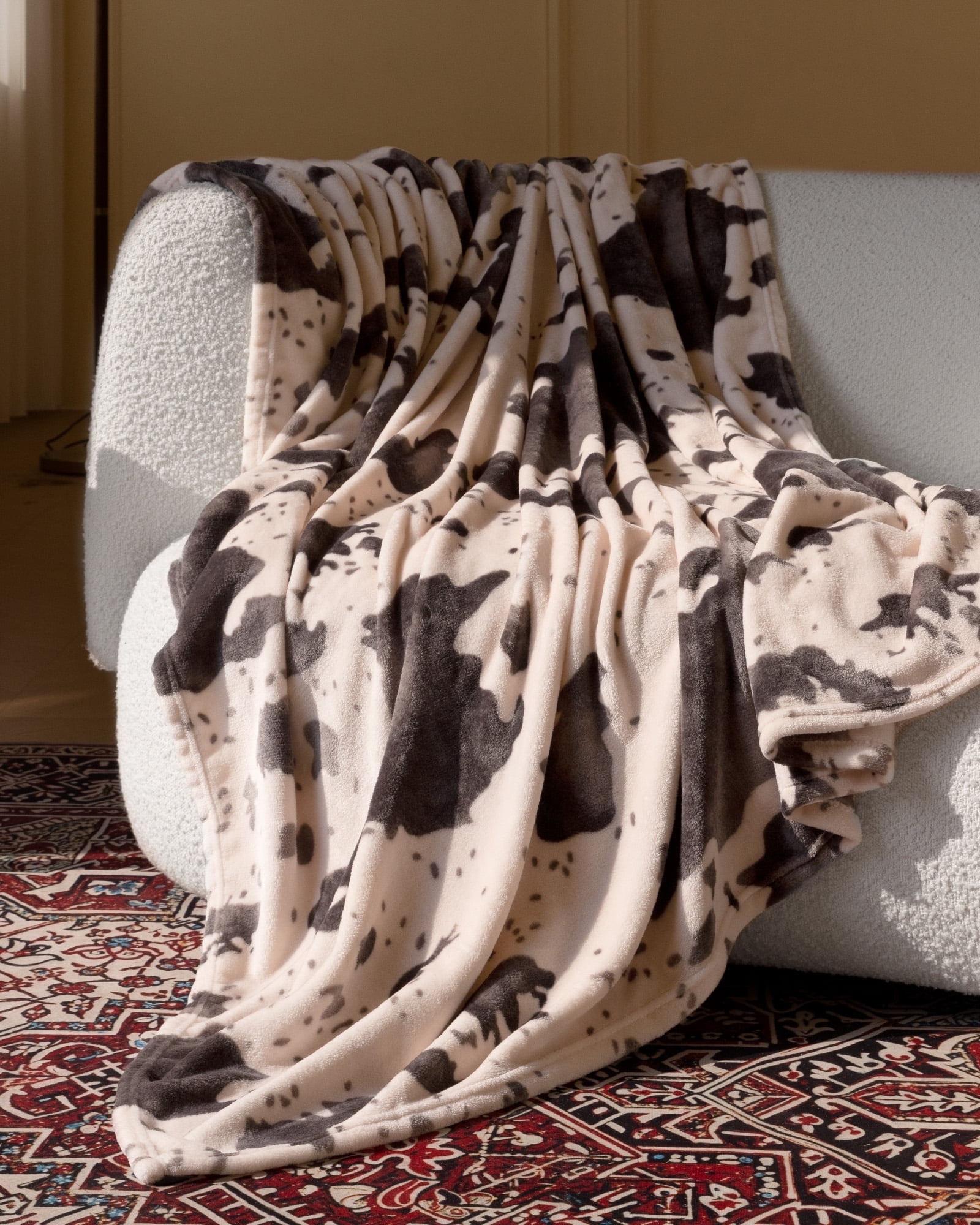 Blunique Cow Print Blankets and Throws Soft Cozy Fleece Throw Blanket ...