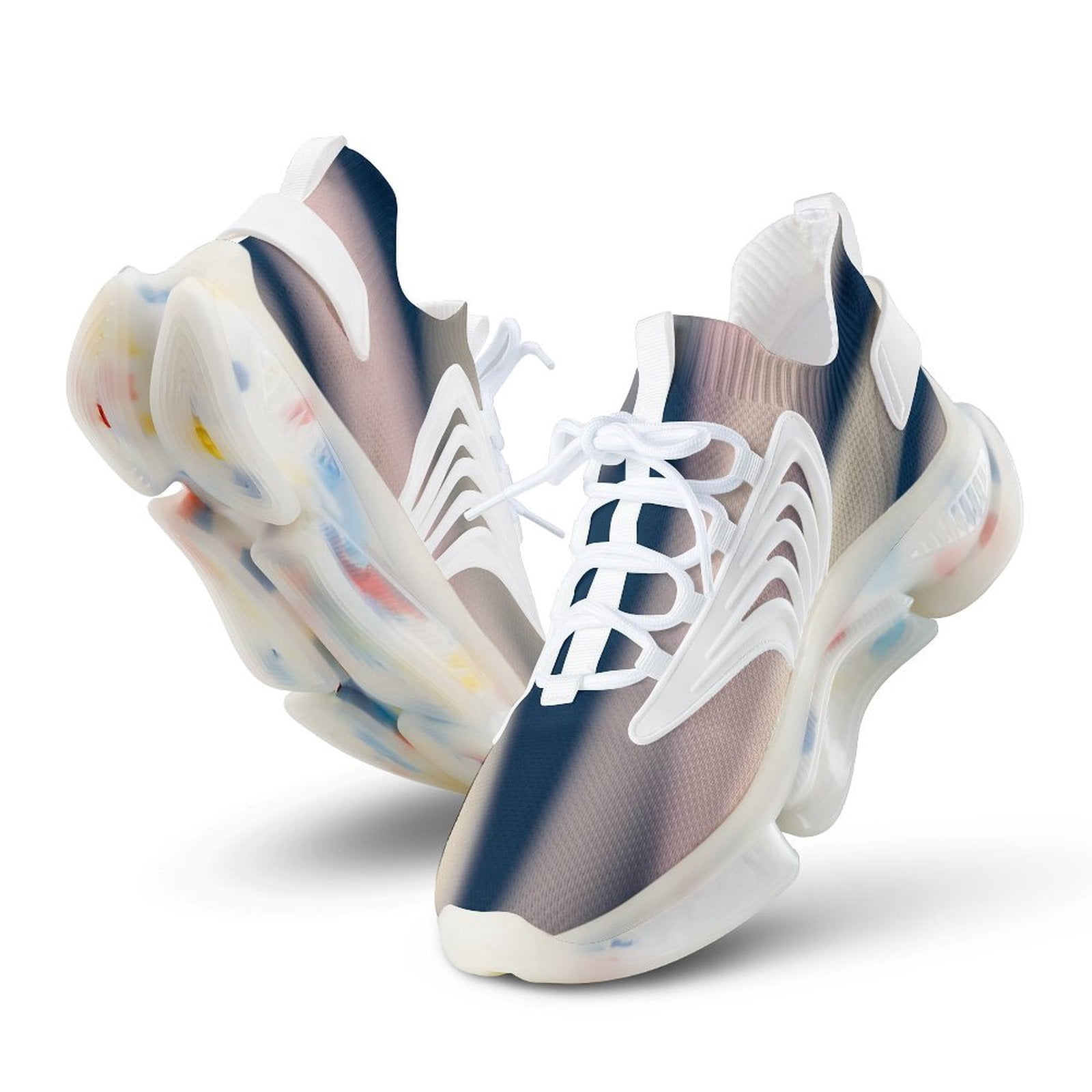 Blurred Pale Vertical Lines Abstract Walking Shoes for Men Woman ...