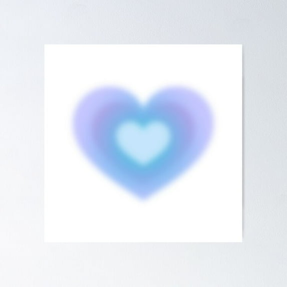 Blurry Heart Blue Ombrã© Poster- Unframed Poster | Wall Art | Perfect ...
