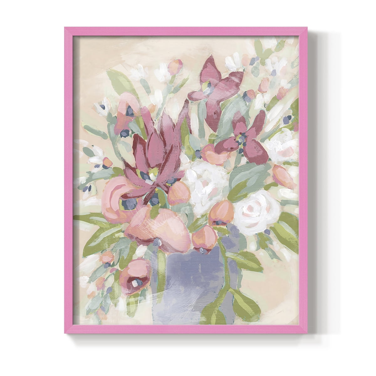 Blush Array I Framed Print in Pink Solid Wood Framed Print No Nail Hanging - Walmart.com