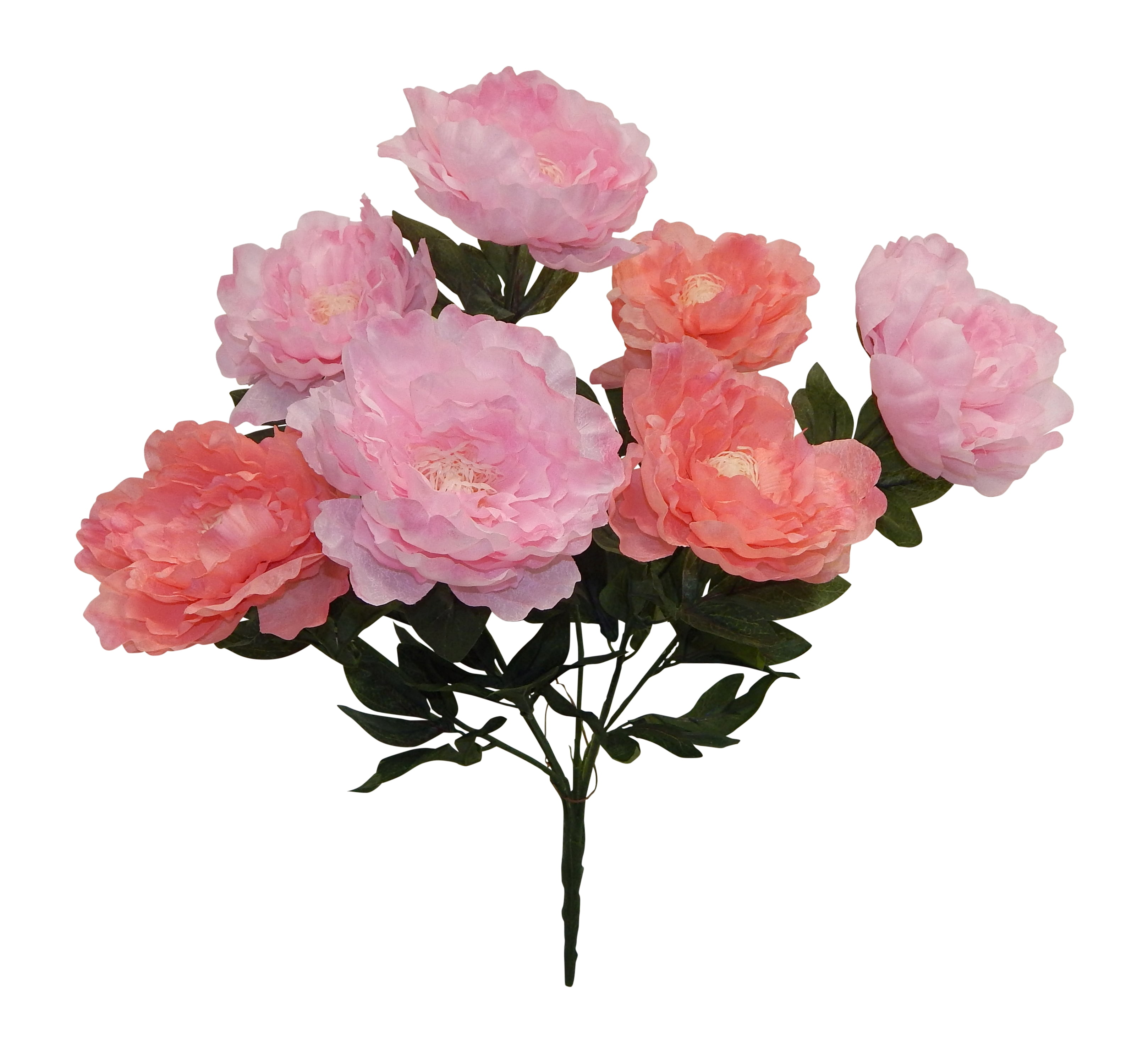 Blush Barbie Pink Peony 21in Artificial Polysilk Fake Open Bloom Flower ...