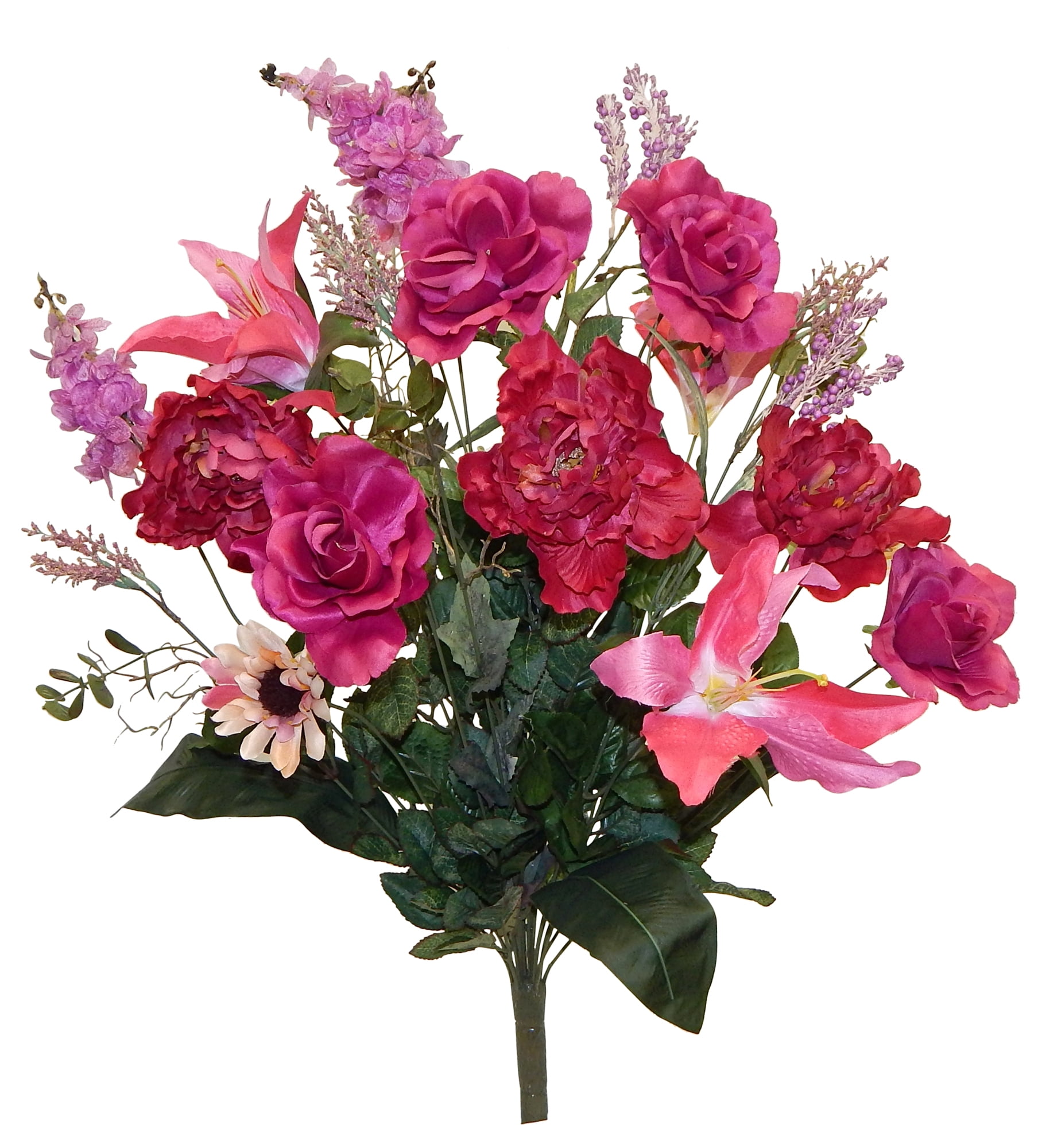 Blush Barbie Pink Rose Peony Lily 30in Artificial Polysilk Faux ...