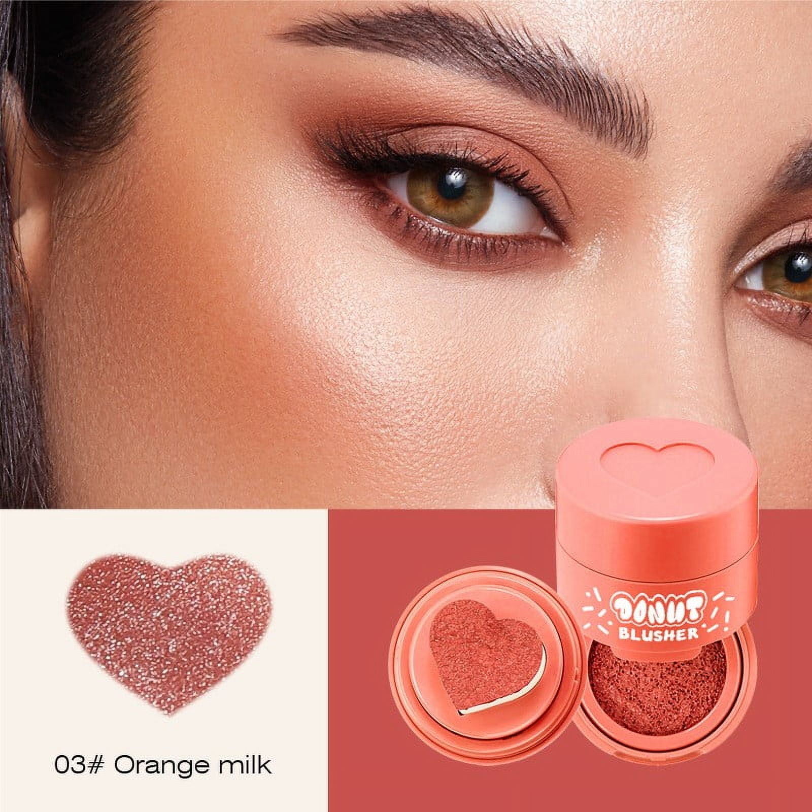 Blush Brush for Cheeks Jelly Blush Love Heart Shape Cushion Liquid ...