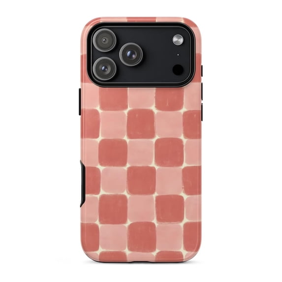 Blush Check Pink Checker Case for iPhone 11 12 13 14 15 16 17 Pro Max ...
