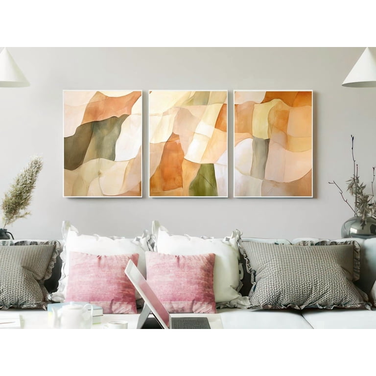 Blush Clay Painterly Prints Set Of 3, Soft Warm Neutral Boho Wall Art ...