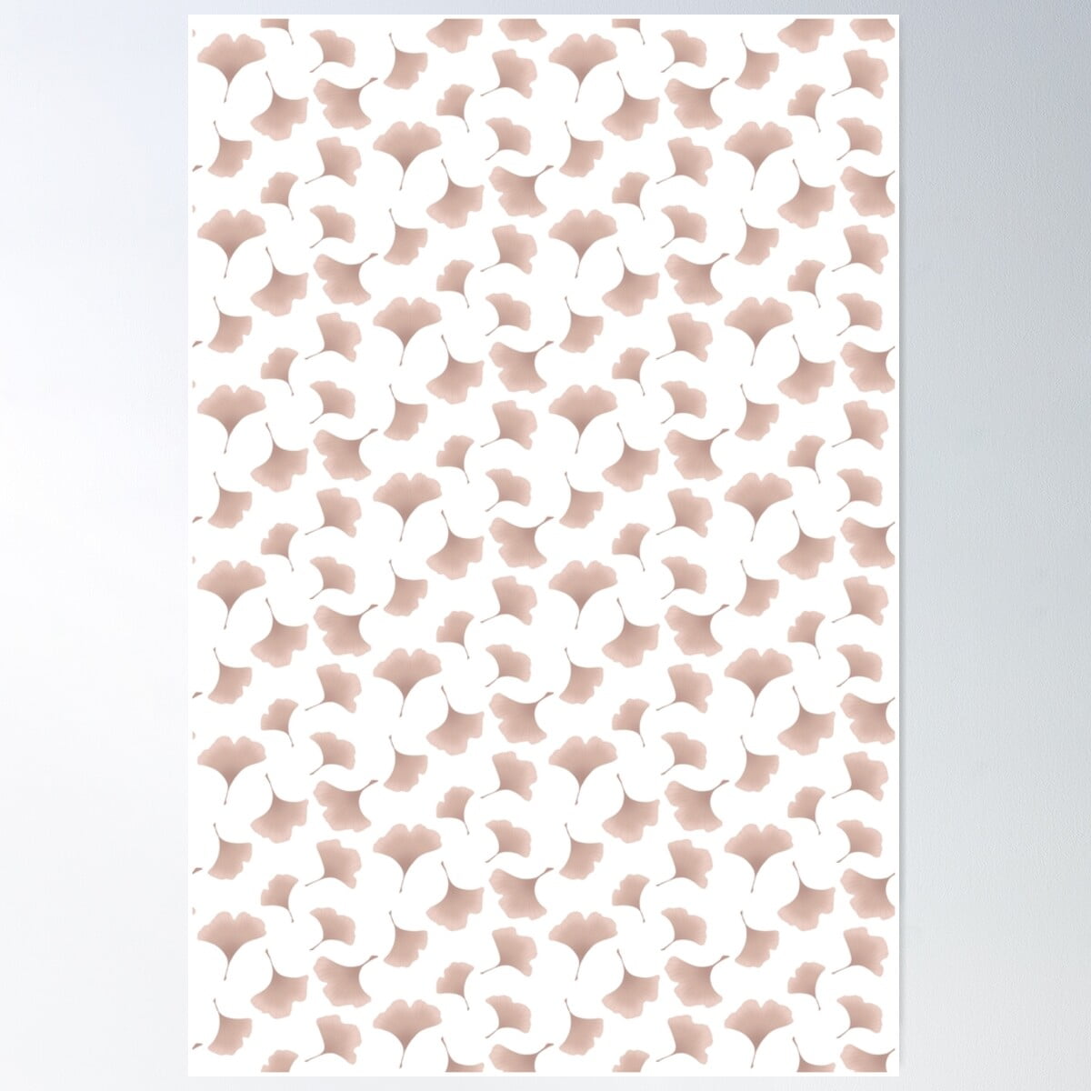 Blush Ginko Leafes Poster Wall Art, Modern Wall Decor For Living Room ...