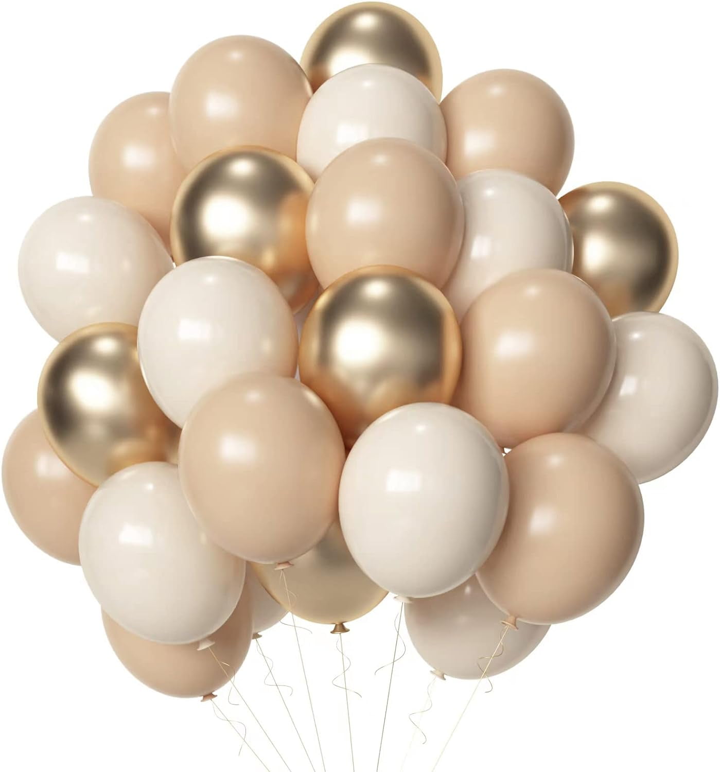 Blush Gold Beige Neutral Balloons, 50pcs 12 inch Neutral Balloon Blush ...