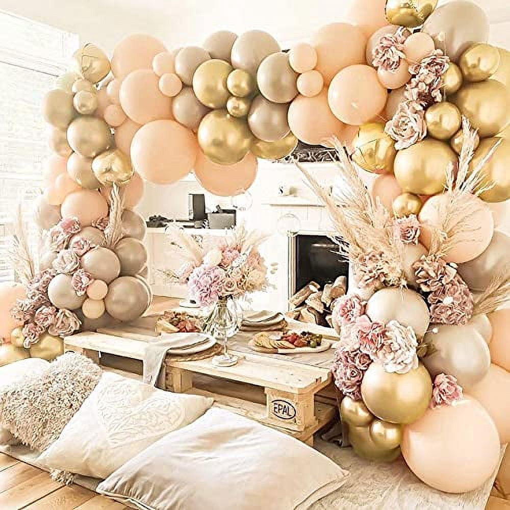 Blush Gold Caramel Coffee Balloon Garland Kit Apricot Brown Nude ...