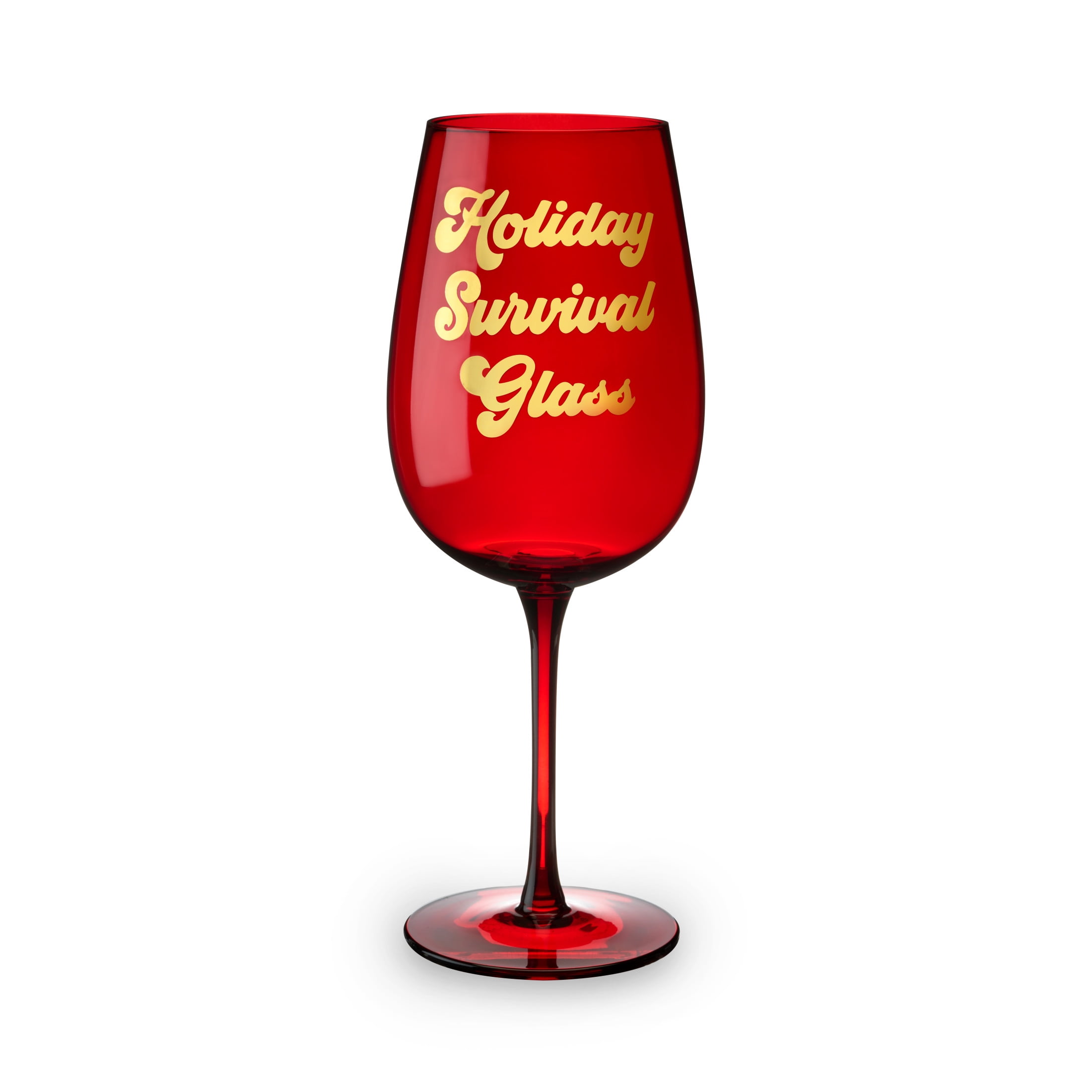 Blush Holiday Survival Glass Full Bottle Wine Glass, Party Supply, Set ...