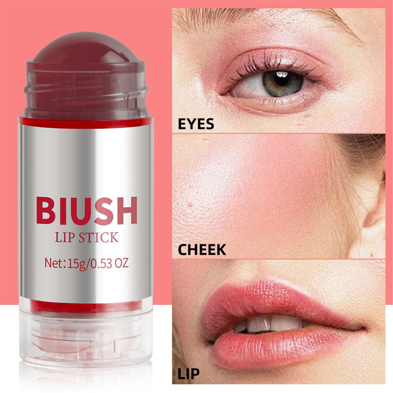 Blush Jelly Lip Cheek Eye Shadow Multi Purpose Brightening Stick Lip ...