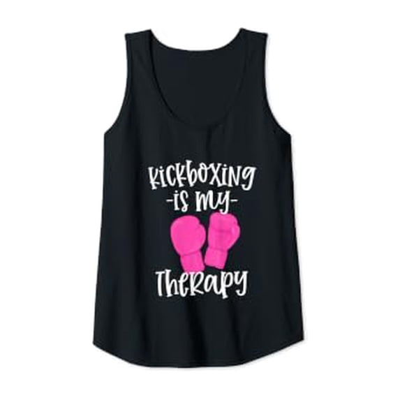 Blush Kickboxing Is My Therapy Playful Gym Workout Design Tank Top Size ...