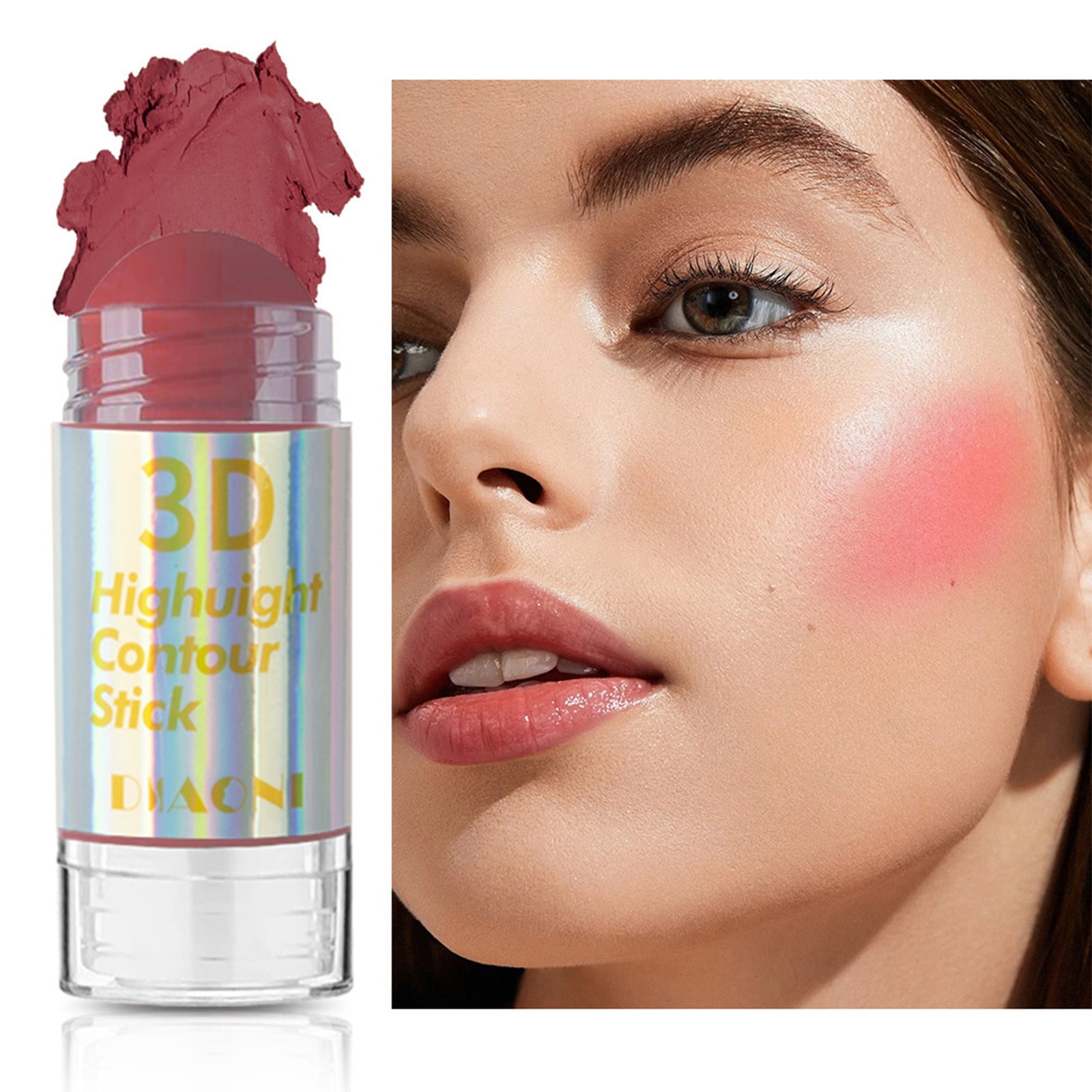 Blush Lip Makeup Stick, Powder Blush Shadow, 2-in-1 Blush Lip, Multi ...