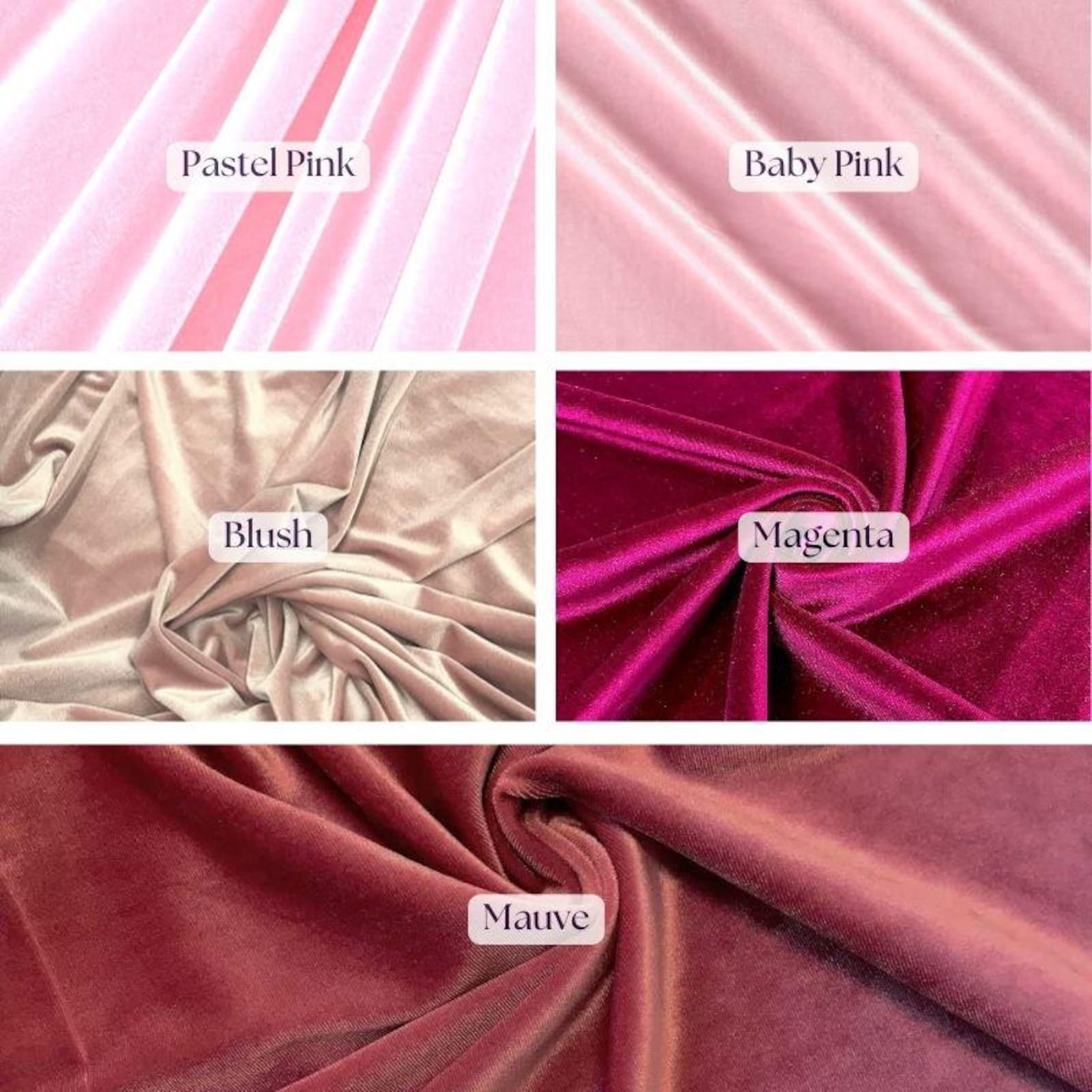 Blush Luxury 4-Way Stretch Velvet Fabric by the Yard - Soft, Smooth and ...
