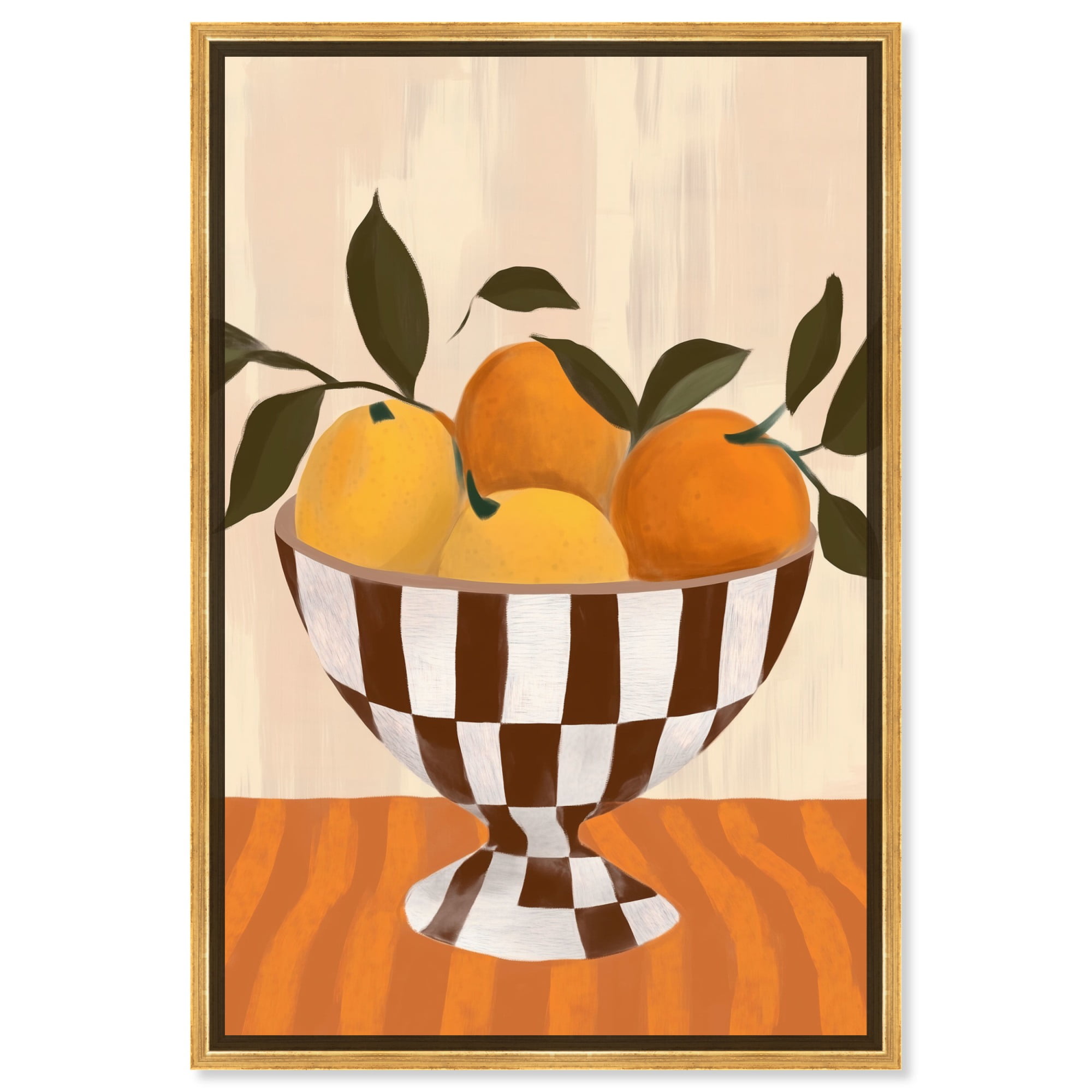 Blush Mango Canvas Retro Poster Art by Art Remedy, Gold Frame, 24" x 36" - Walmart.com