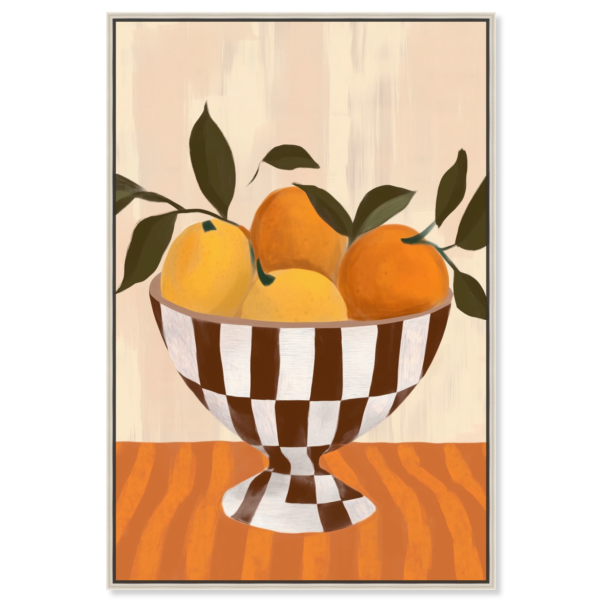 Blush Mango Canvas Retro Poster Art by Art Remedy, Silver Frame, 24" x 36" - Walmart.com