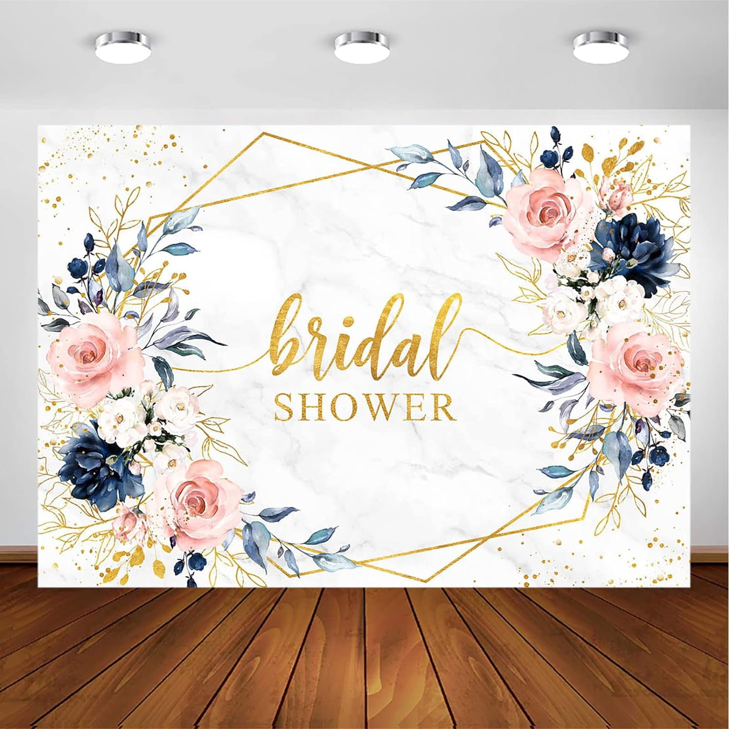 Blush and Navy Bridal Shower Backdrop Bride to Be Party Engagement ...