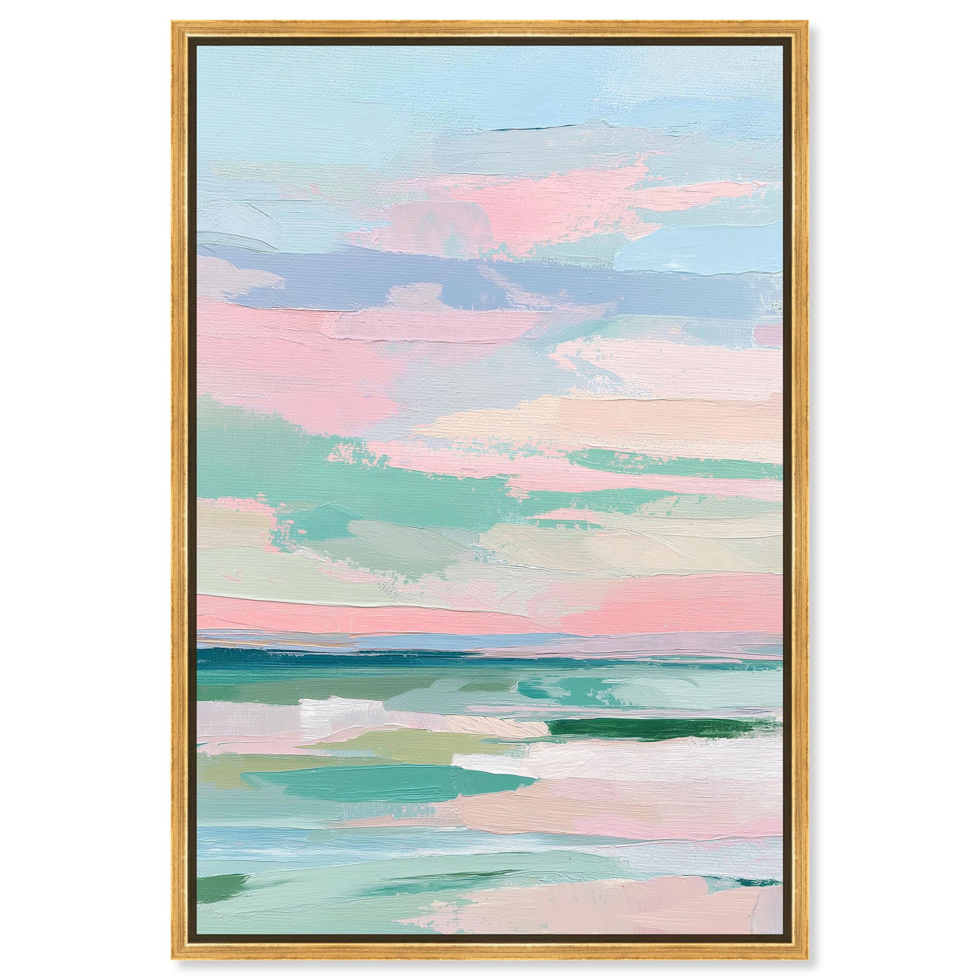 Blush Ocean II Canvas Print Pastel Coastal Art by Art Remedy, Gold ...