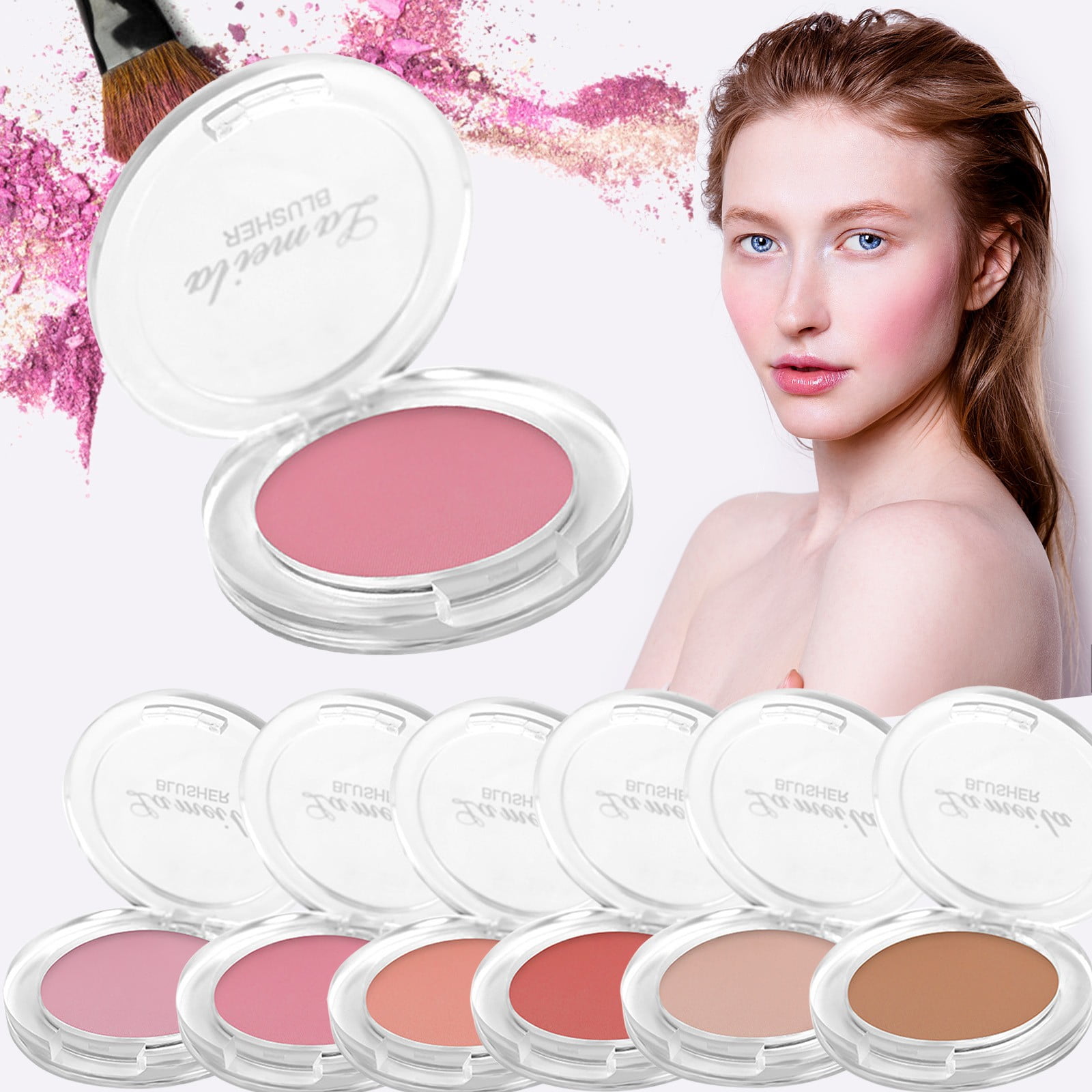 Blush Peach Pallete 6 Colors Face Pigment Cheek Blusher Powder Makeup - Walmart.com