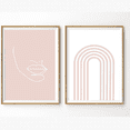 Blush Pink Abstract Line Art Rainbow Modern Poster Prints, Poster Only ...