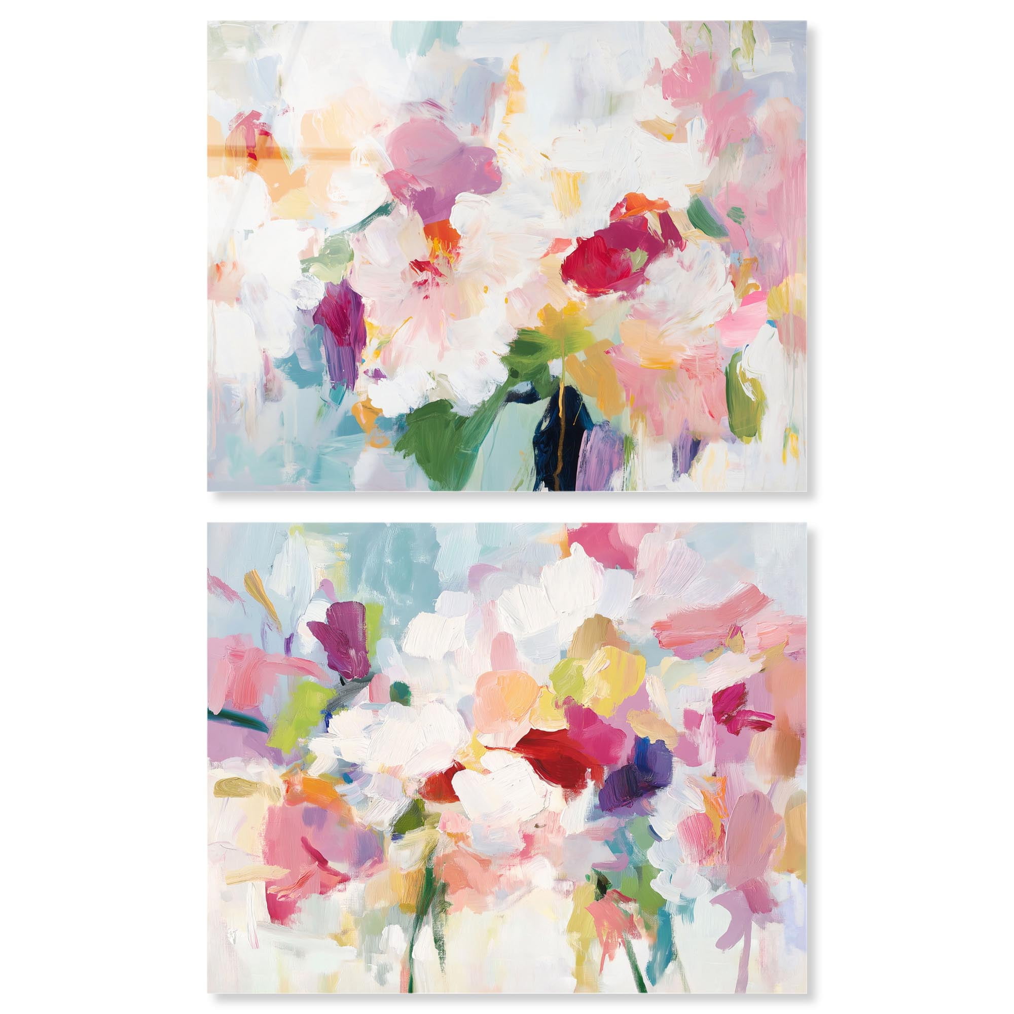 Blush Pink Bedroom Serenity Set Acrylic Floral Abstracts by Art Remedy, Ready to Hang, 20 x 16 ...