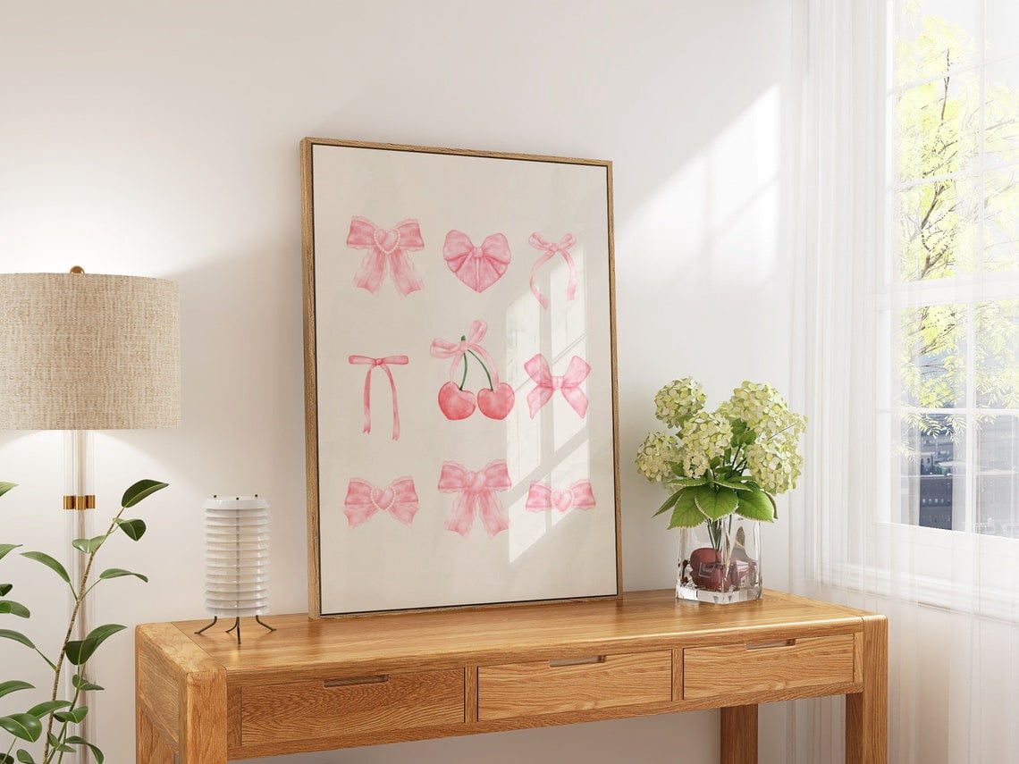 Blush Pink Bows Coquette Room Decor Soft Girl Aesthetic Trendy ...
