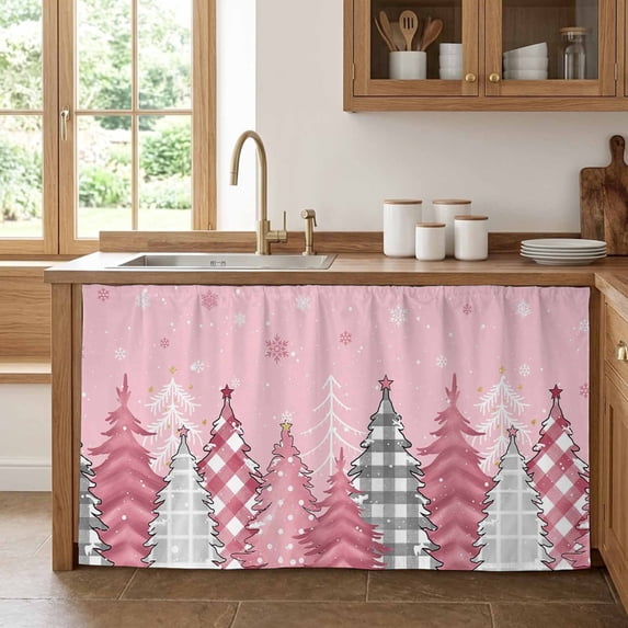Blush Pink Cabinet Curtain 28"Wx51"L, Dustproof Storage Cabinet Curtain ...