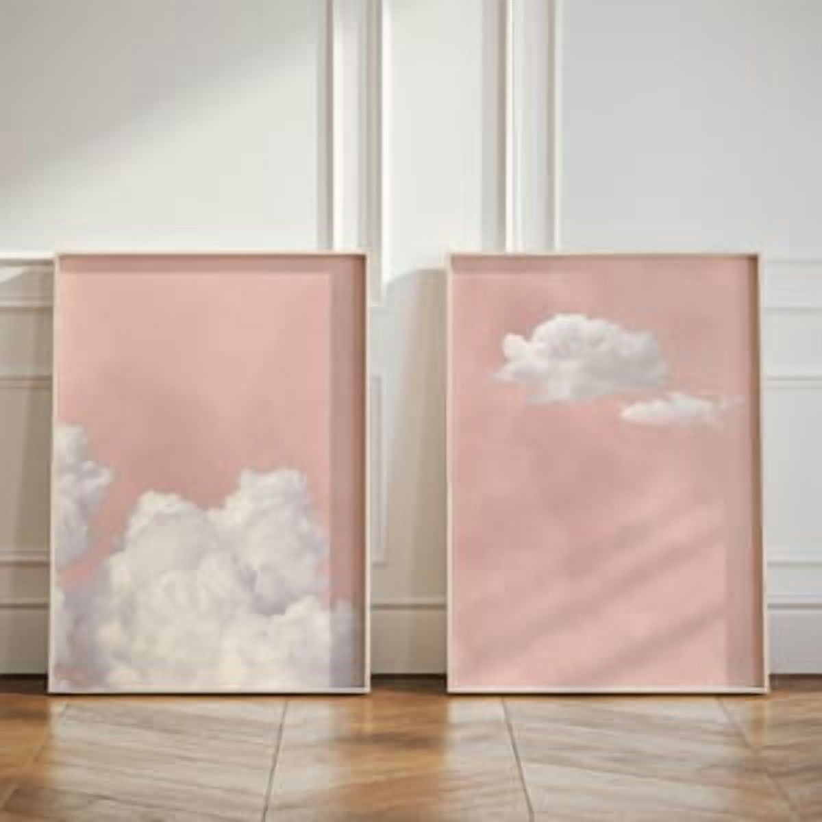 Blush Pink Cloud Wall Art, Set of 2 Prints, Abstract Art, Wall Decor ...