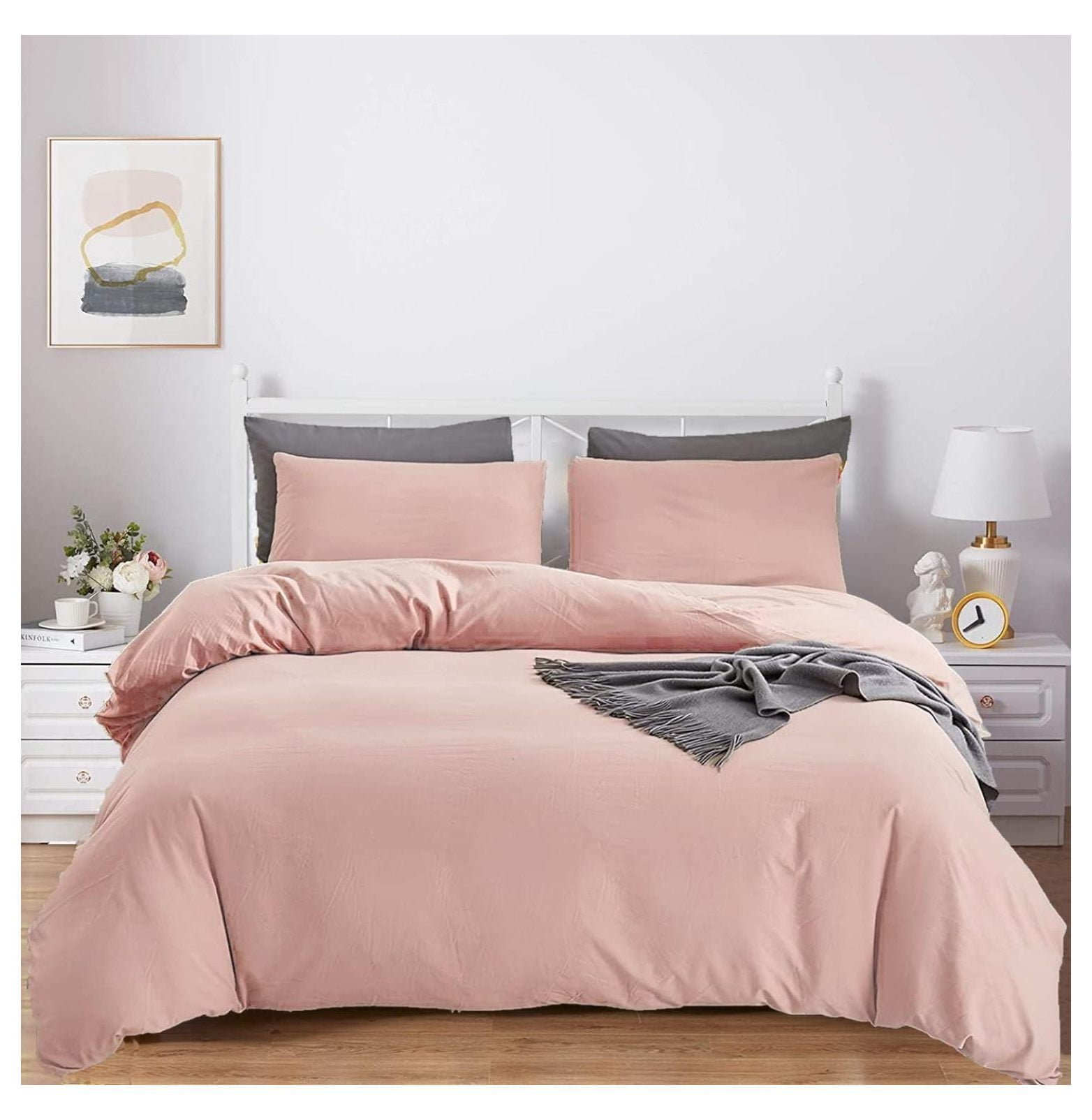 Blush Pink Comforter Set Twin Solid Dusty Rose Bedding Quilt Set Blush ...