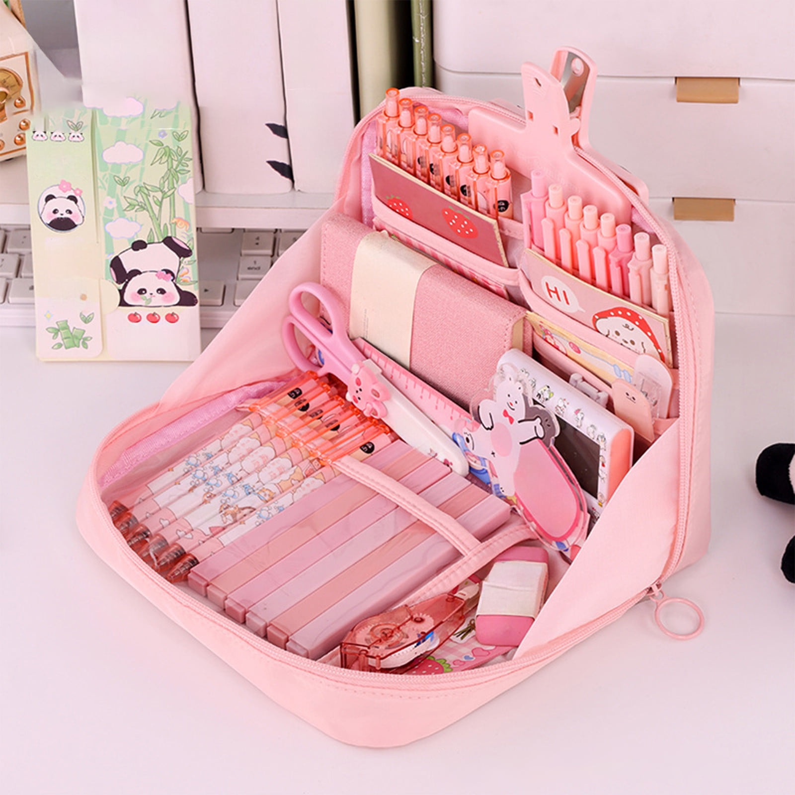 Blush Pink Contemporary 12-Layer Vertical Pencil Holder With Polyester ...