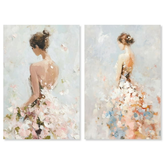 Blush Pink Dreamscape 2 Panel Set Canvas Print Glam Wall Art by Art ...