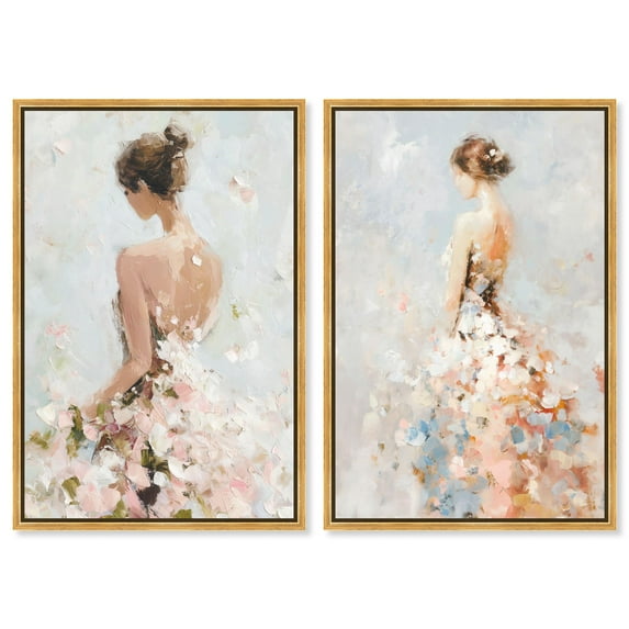 Blush Pink Dreamscape 2 Panel Set Canvas Print Glam Wall Art by Art ...