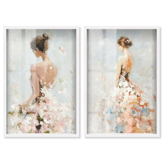 Blush Pink Dreamscape 2 Panel Set Shadowbox Print Glam Wall Art by Art ...