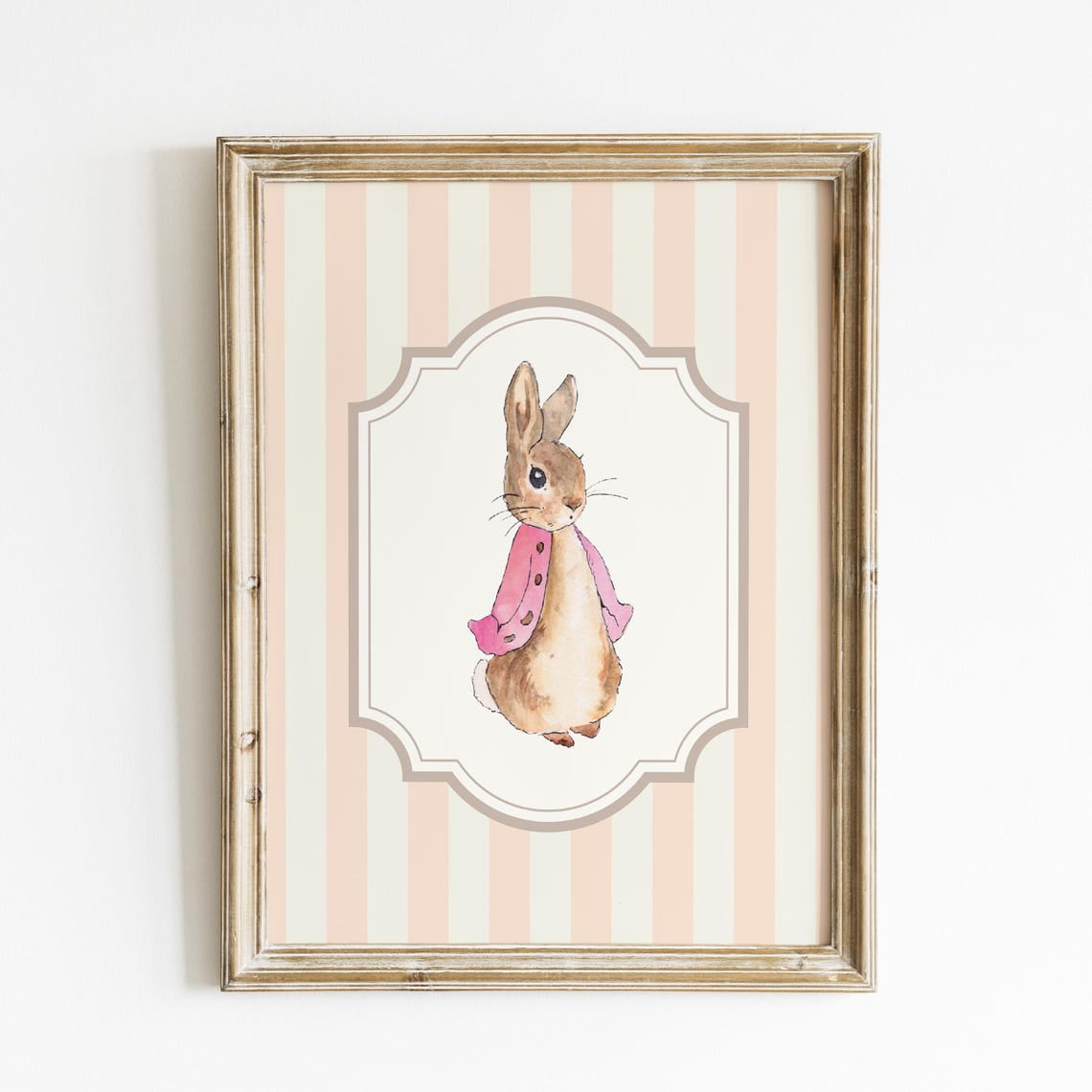 Blush Pink Flopsy Peter Rabbit Illustration Print, Nursery Decor ...